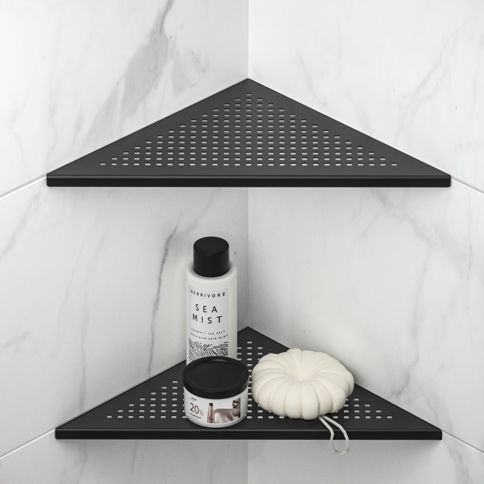 Bernkot Corner Shower Shelves 12" Matte Black 304 Stainless Steel ...