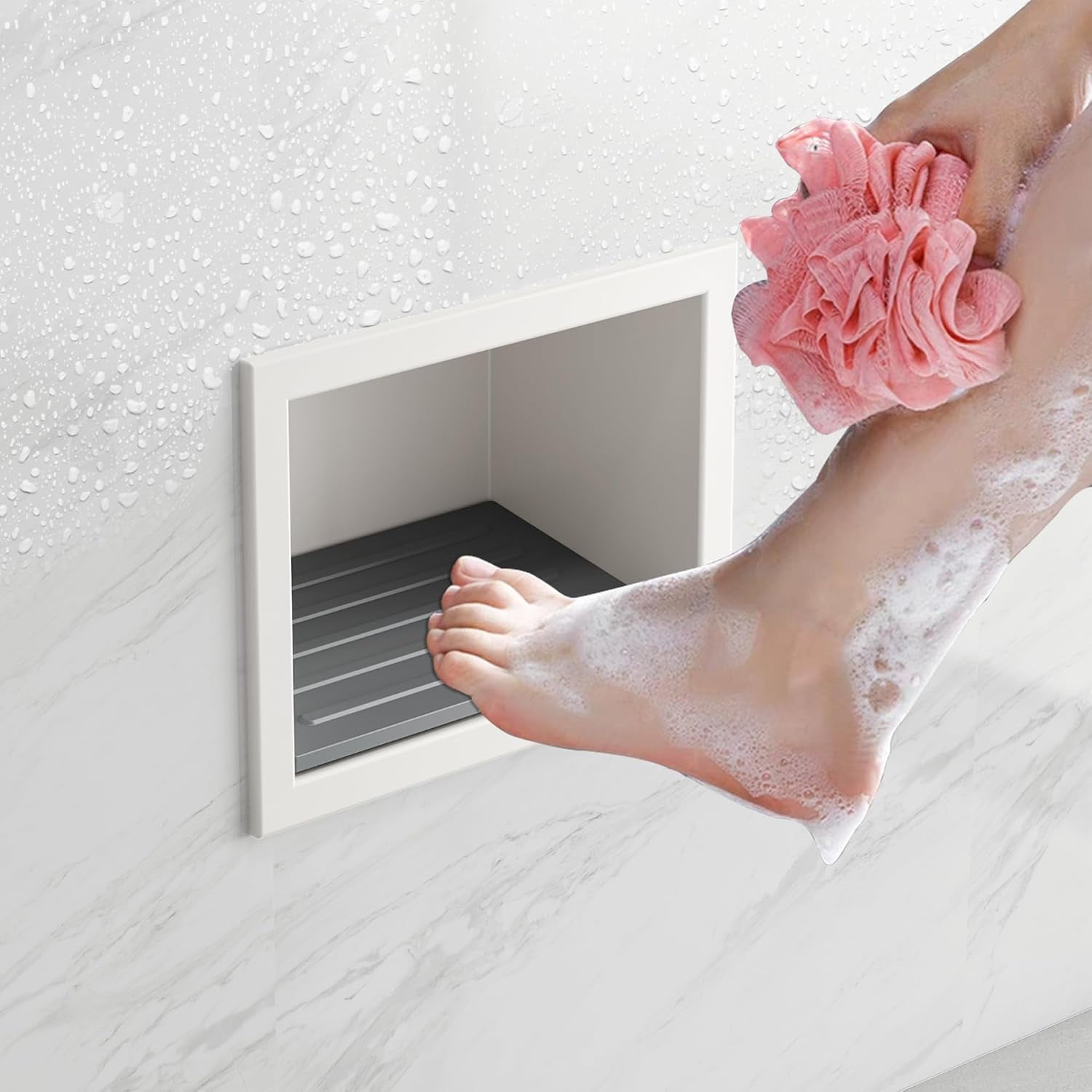 Shower Foot Rest for Shaving Legs, 304 Stainless Steel Footrest Niche ...