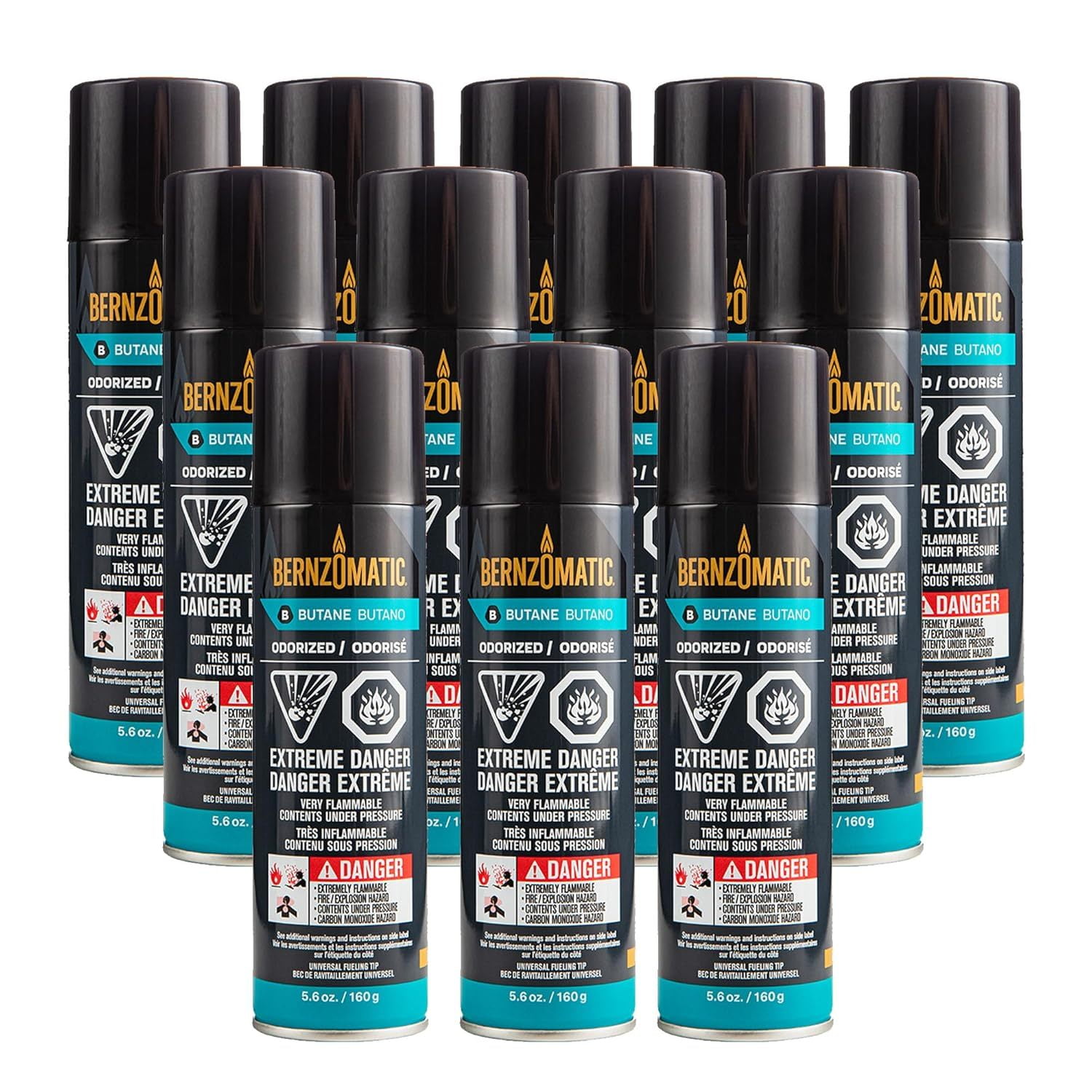 BernzOmatic Disposable Butane Cylinder Refills, 5.6 oz. (Pack of 12 ...