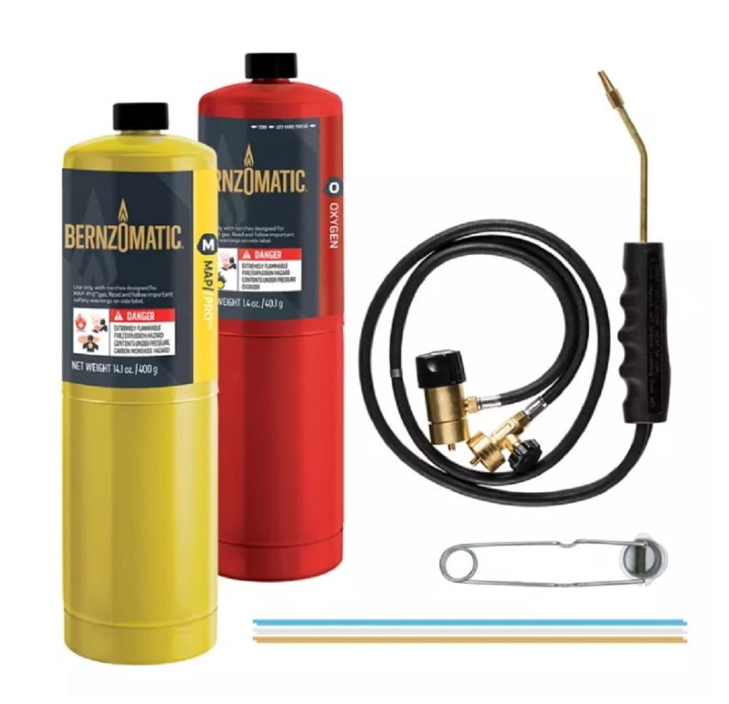 BernzOmatic Welding & Brazing Torch Kit w/ Oxygen & MAP-Pro Filled Fuel ...