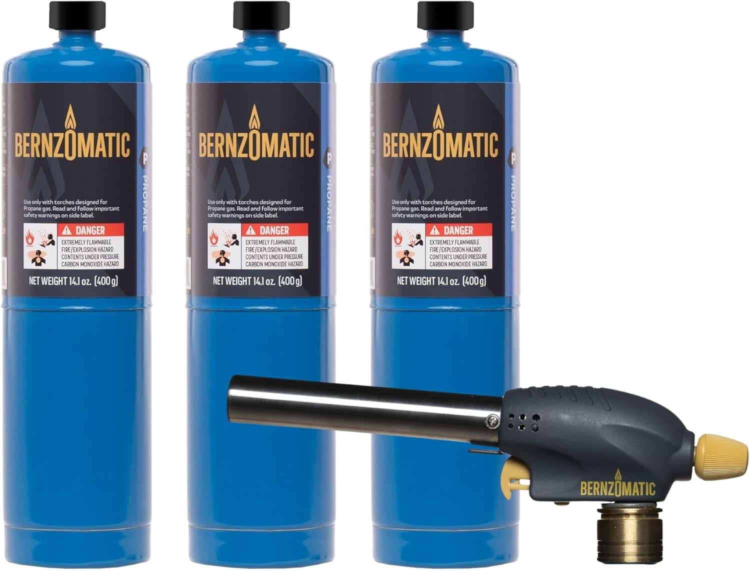 Bernzomatic QuickFire Outdoor Torch, High Output, Wind-Resistant ...
