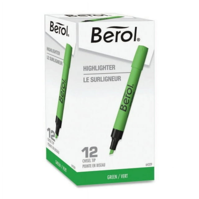 Berol Stick Highlighters Chisel Green Dozen 64329 - Walmart.com
