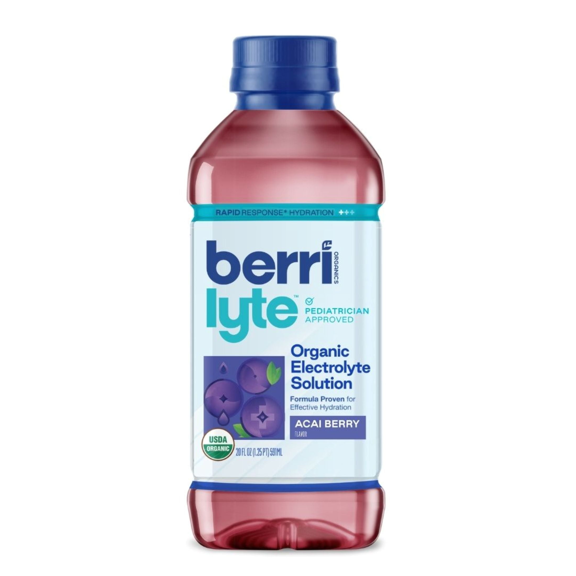 Berri Lyte Organic Electrolyte Hydration Solution Drink, Acai, 20oz ...