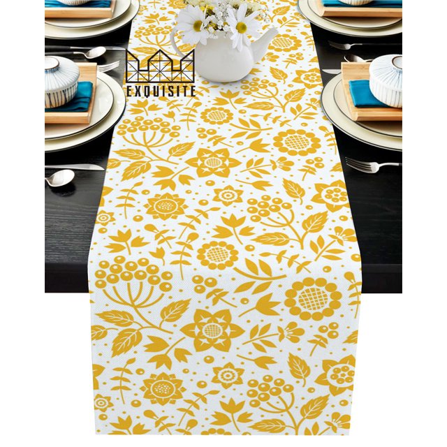 Berries Branches Yellow Flower Coffee Table r Dining Table r Wedding ...