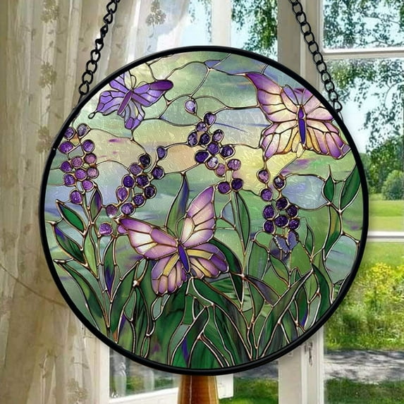 Berries Hanging Stained Glass for Windows, Xmas Hanging Ornament, Special Keepsake for Mother ...