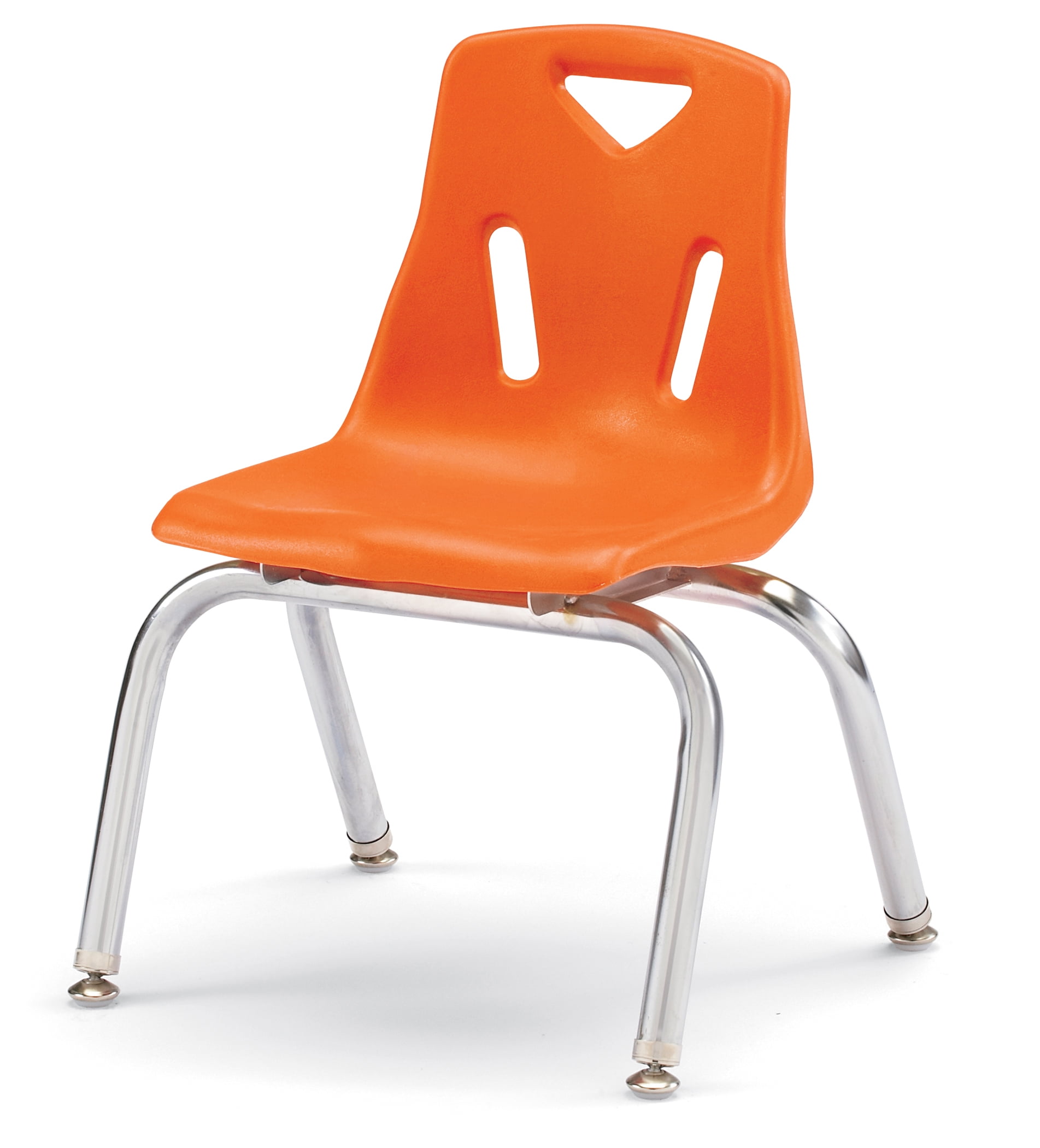 Stacking Chair with Chrome-Plated Legs - 12" Ht - Orange - Walmart.com