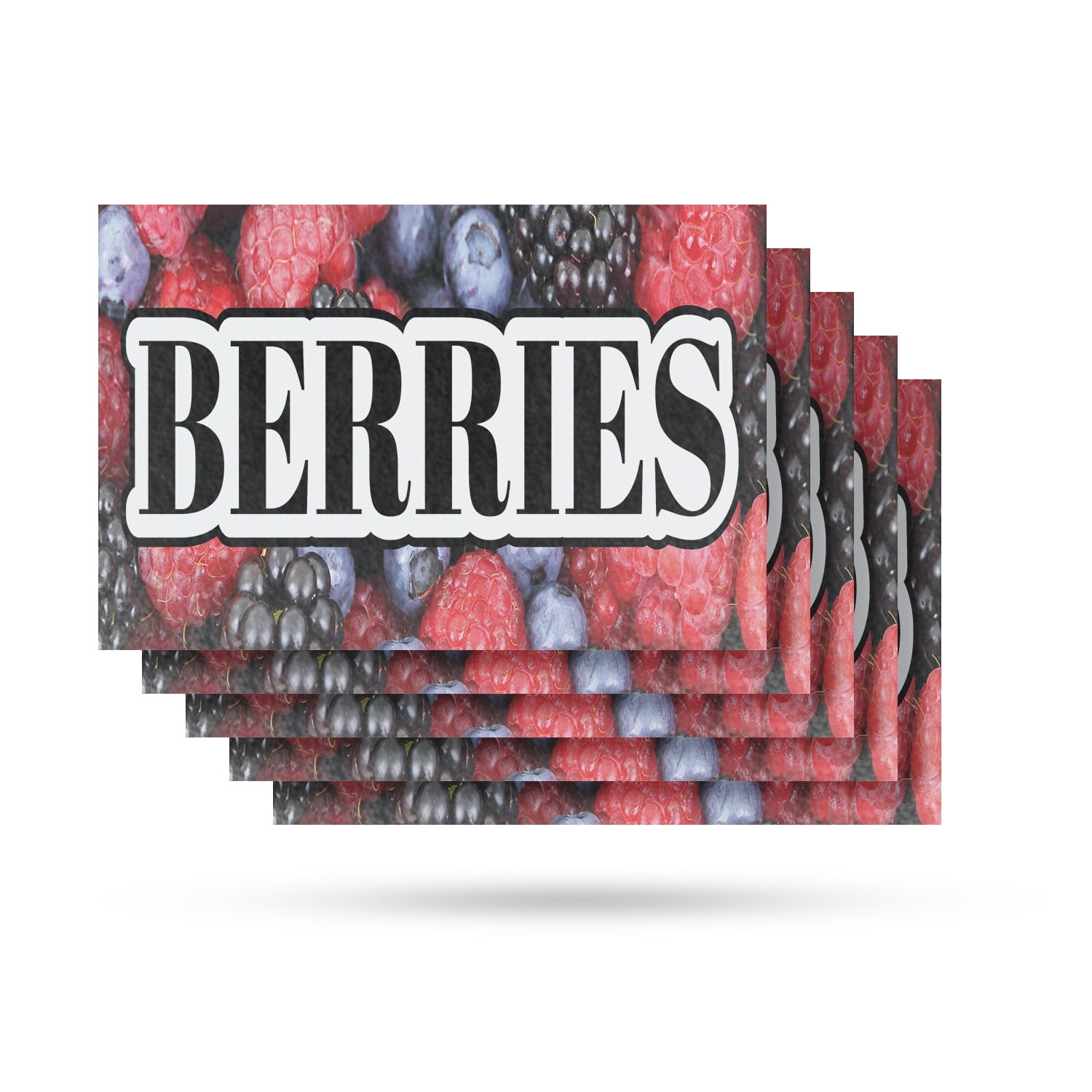 Berries Vinyl Decal 5 Pack of 24 Inch x 36 Inch Weatherproof Heavy-Duty ...
