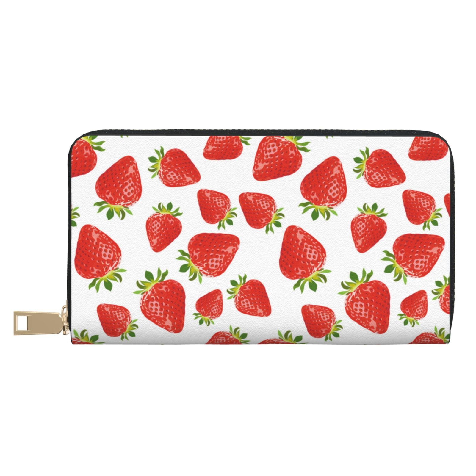 Berries strawberry Wallet Women, Leather Bifold Multi Card Wallet ...