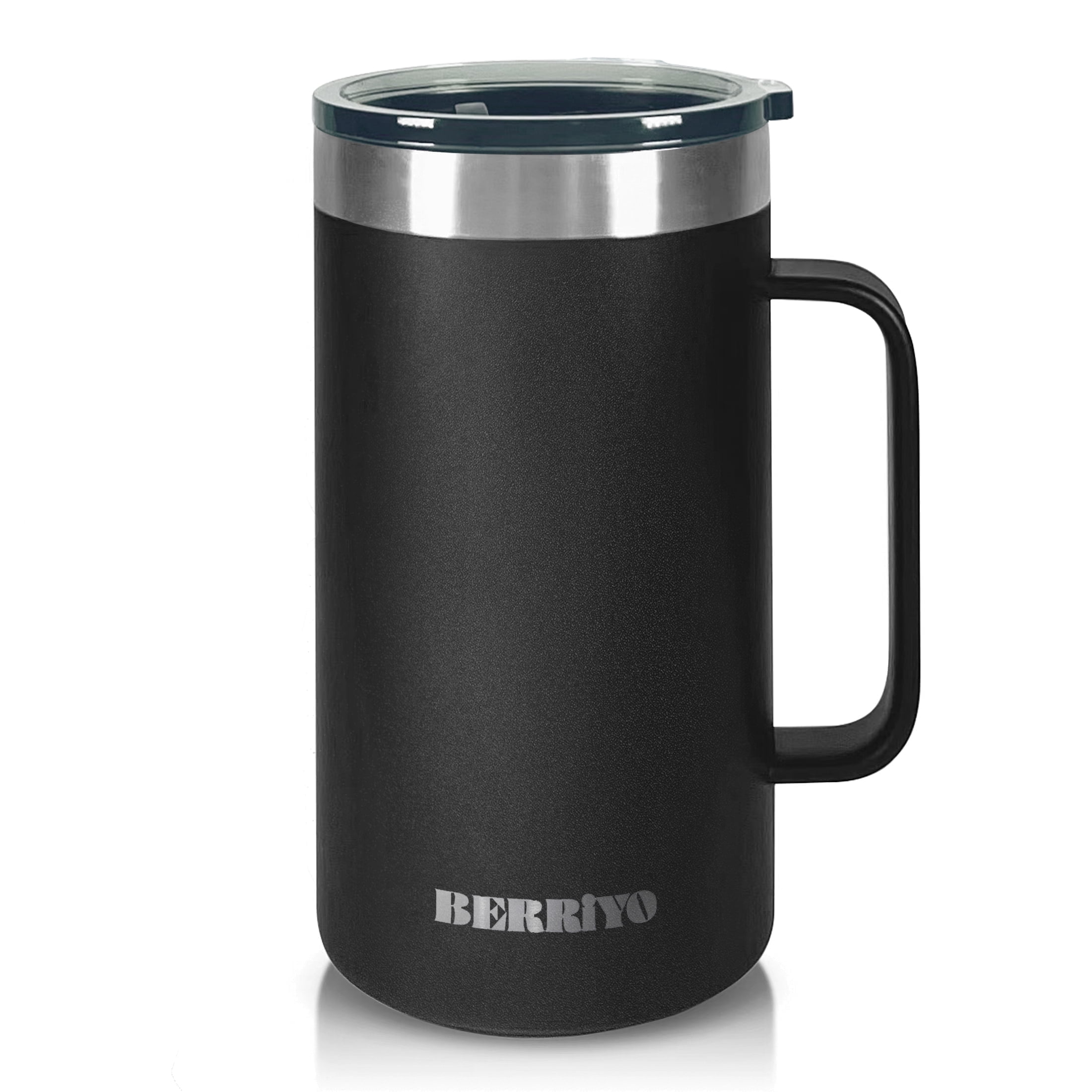 Berriyo 22oz Stainless Steel Coffee Mug with Handle, Double Wall Vacuum ...