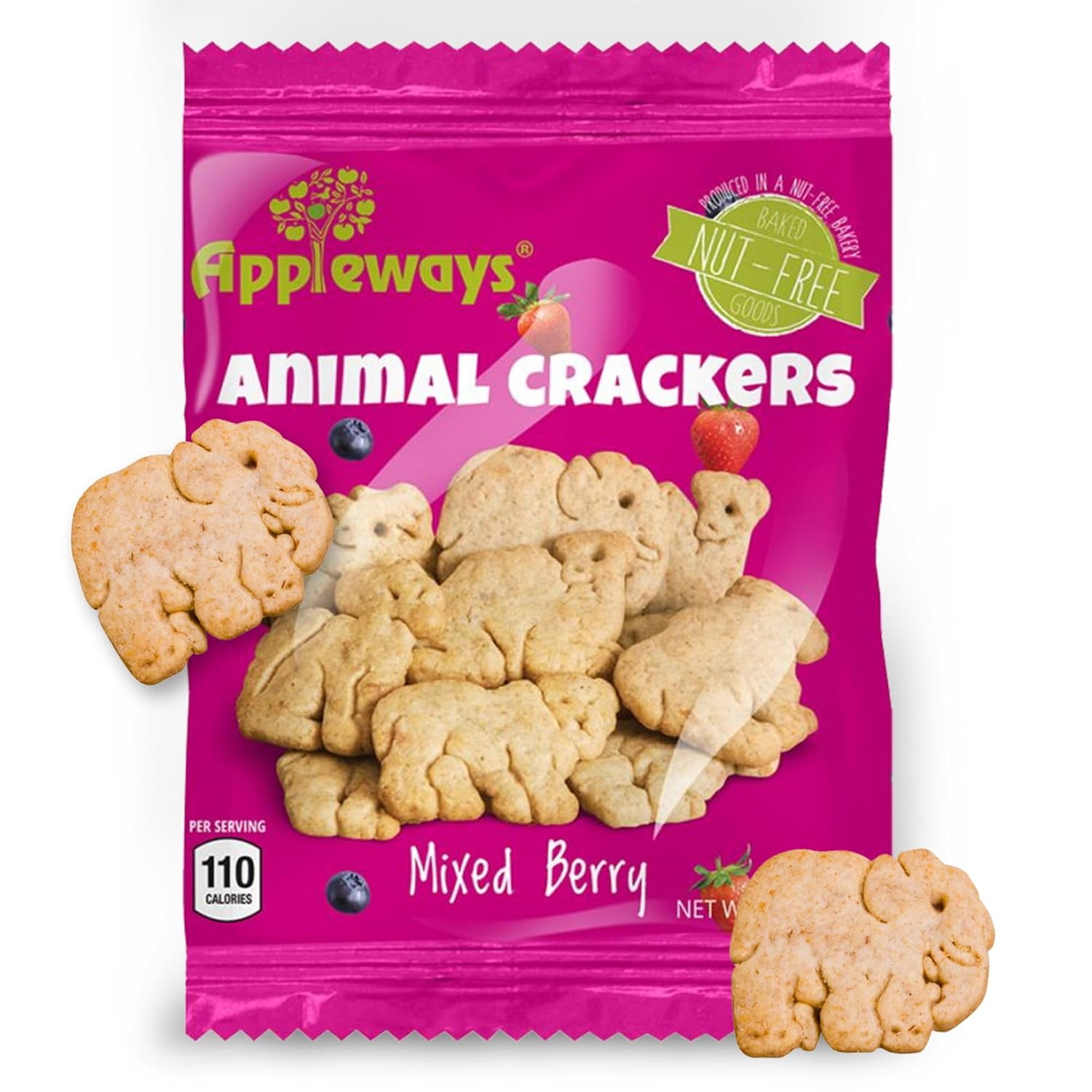 Berry Animal Crackers, All-Natural Individually Wrapped Animal Cookies ...