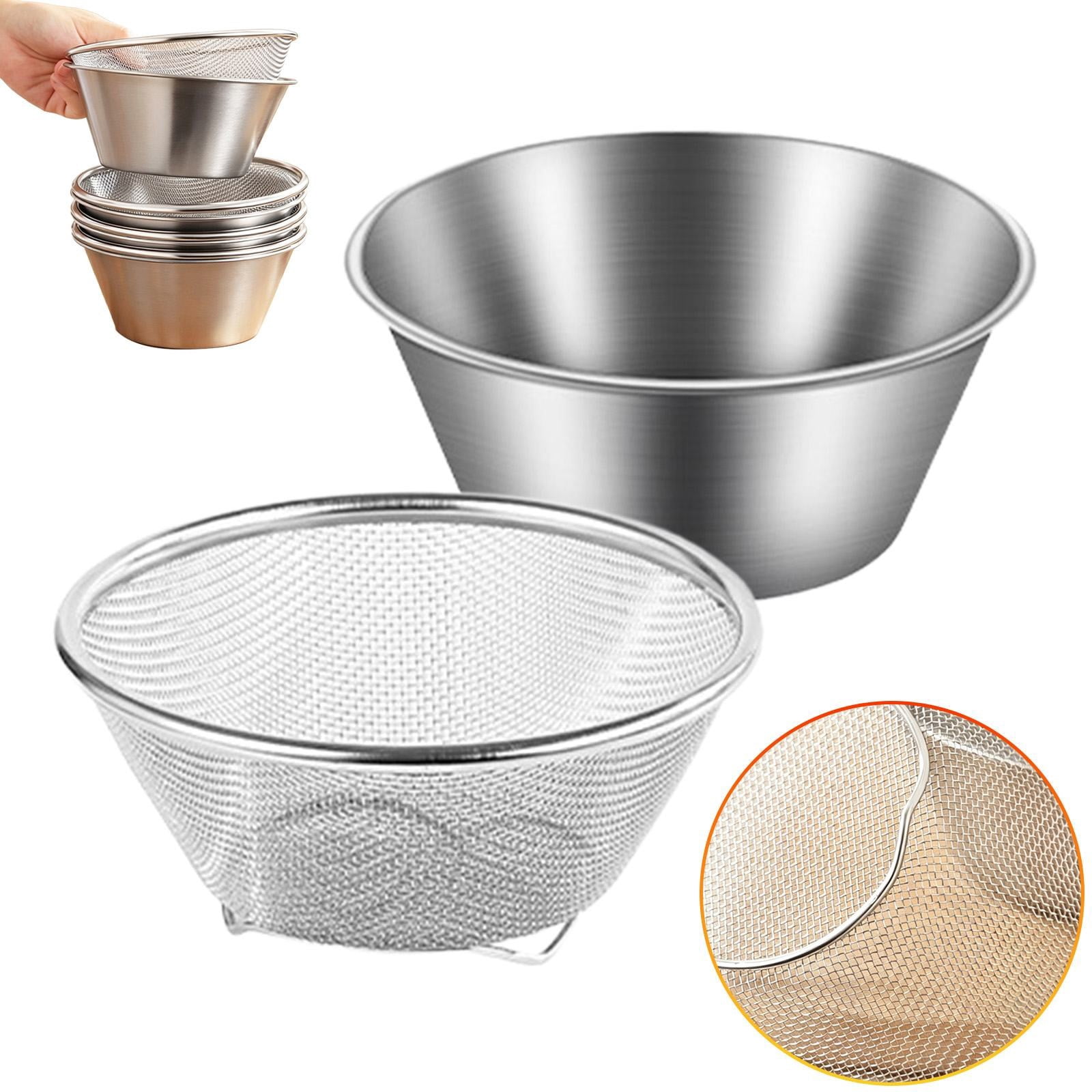 Berry Baskets, Mini Strainer with Bowl, Stainless Steel Can Colander ...