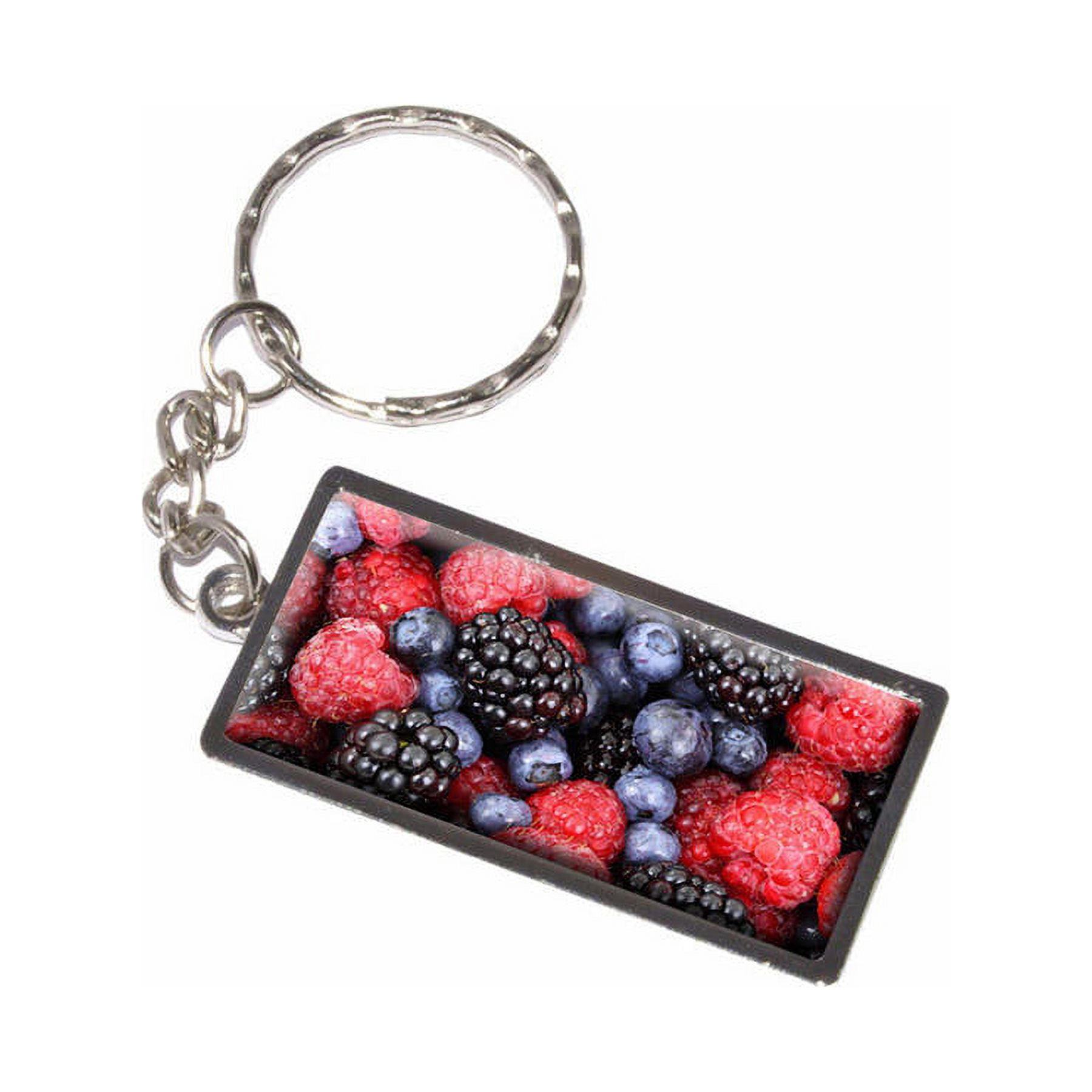 Berry Berries Mix Blueberries Raspberries Blackberries Keychain Key ...