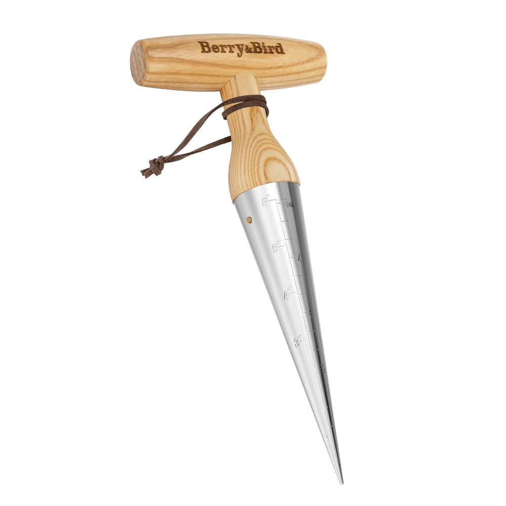 Berry&Bird Hand Dibber - Precision Wood AIS1 Handle Garden Hole Punch ...
