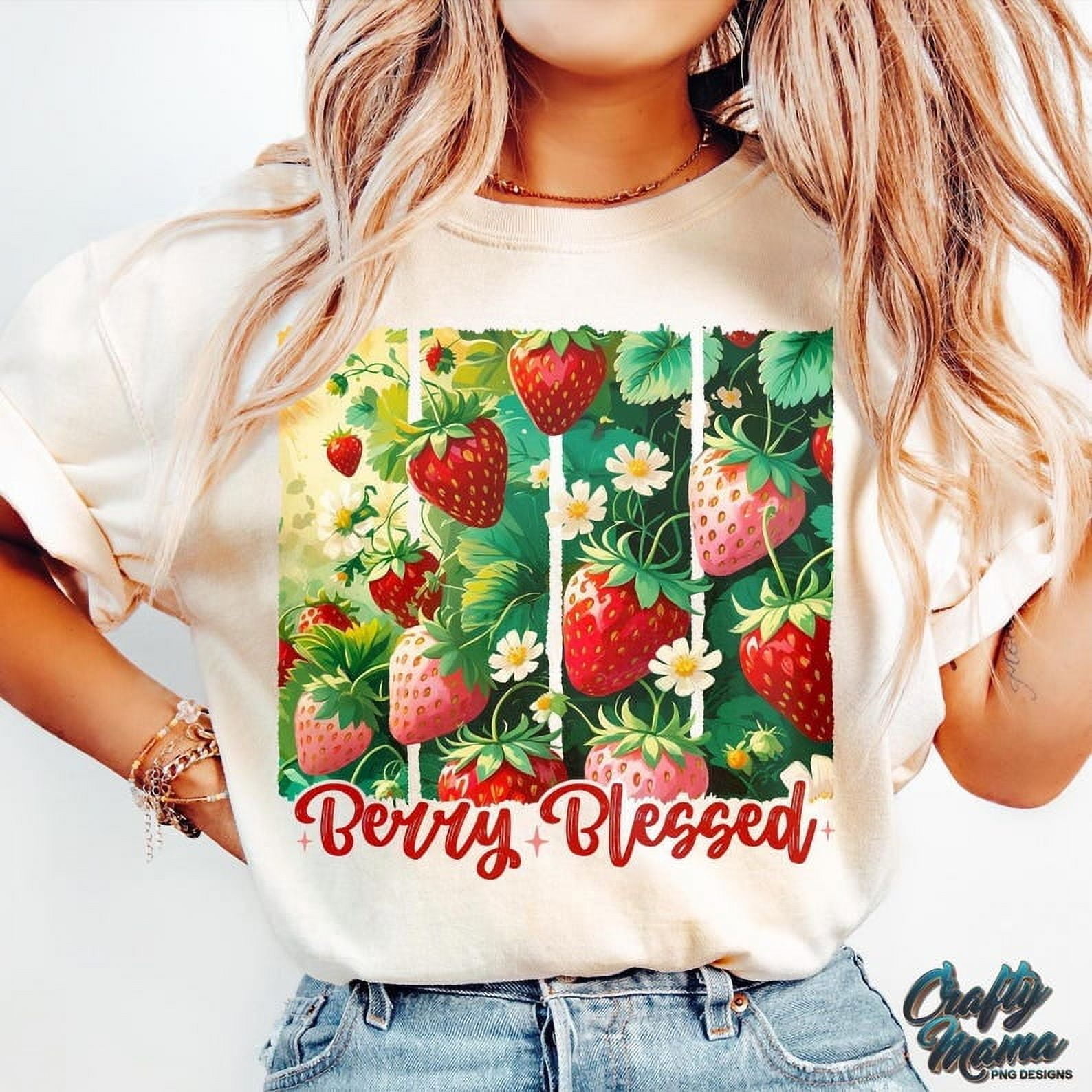 Berry Blessed T-Shirt, Strawberry Floral Shirt, Preppy Summer Shirt ...