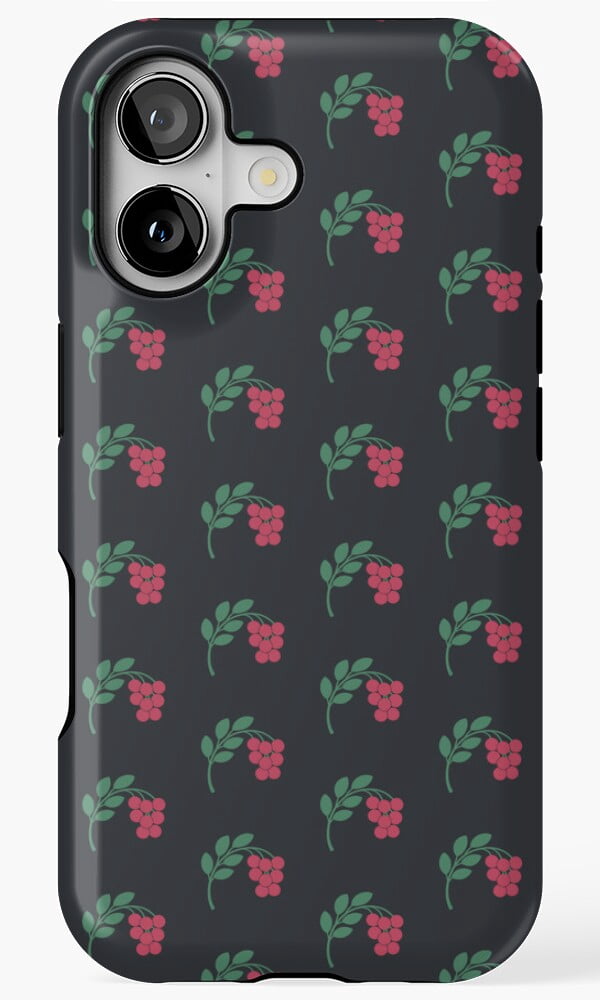 Berry Branch Pattern Botanical Phone Case for iPhone 11 12 13 14 15 16 ...