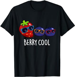 Berry Cool Funny Strawberry Pun Best Friend Summer Retro T-Shirt ...