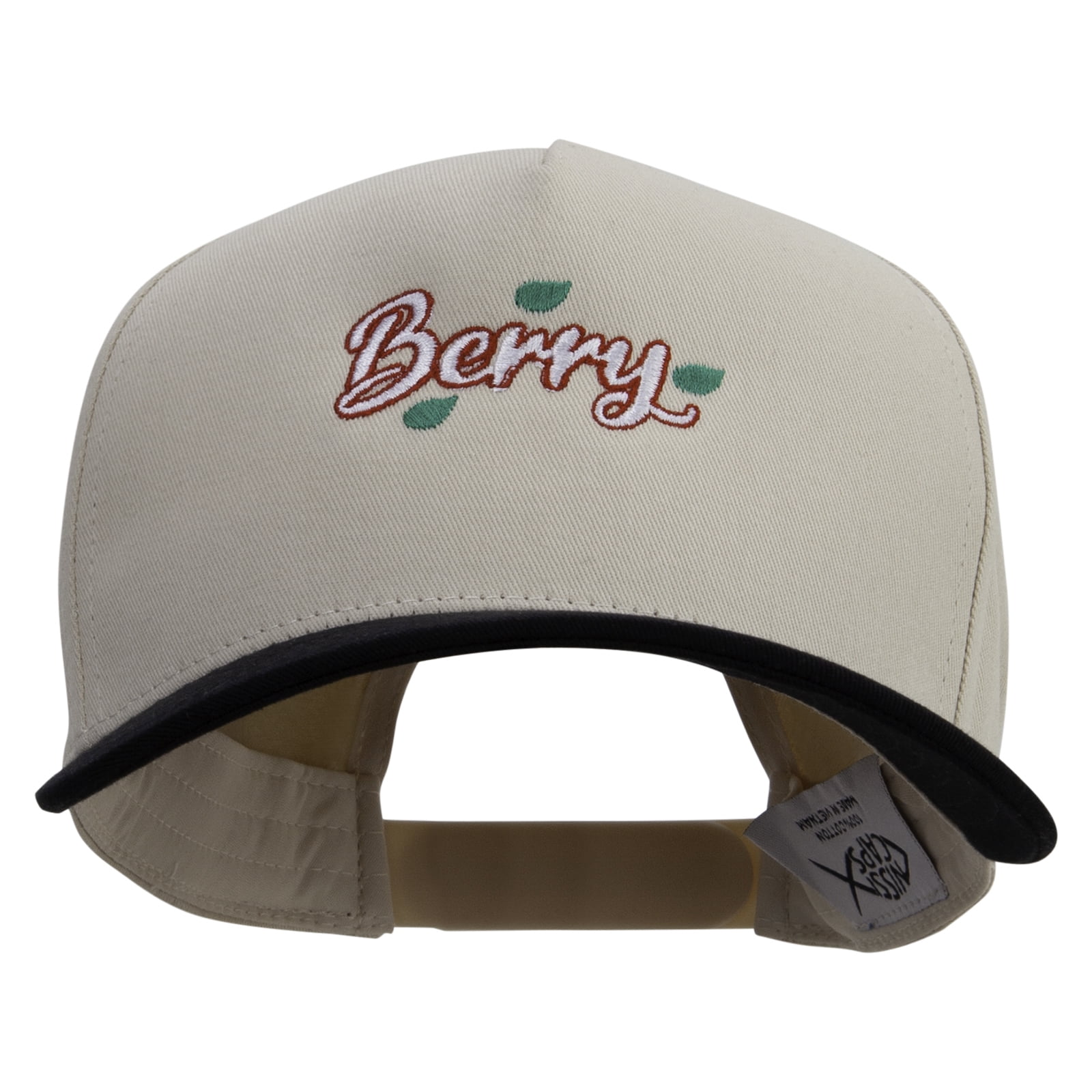 Berry Embroidered Premium Pro Style 5 Panels Cap - Black Stone OSFM ...