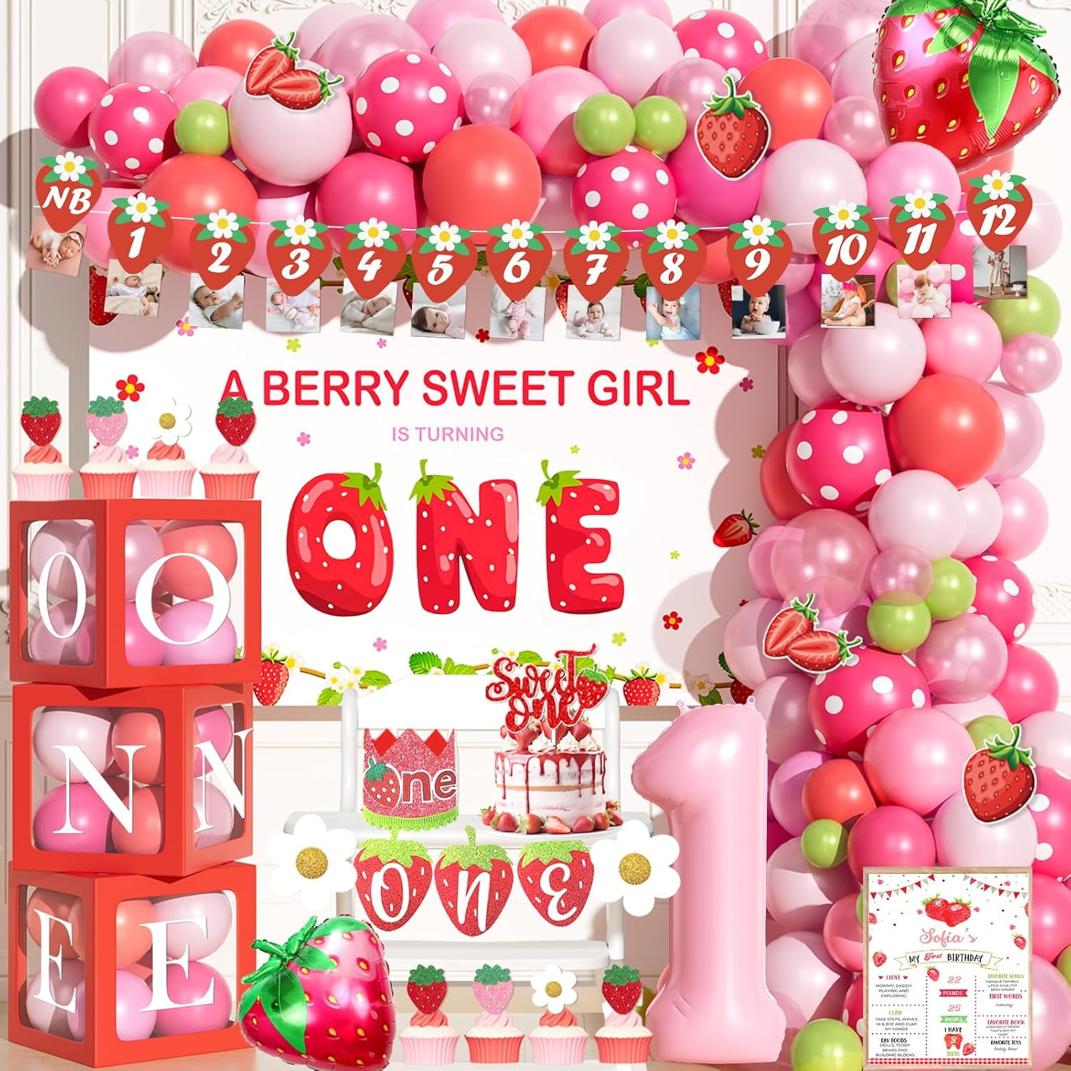 Berry First Birthday Decorations, 1st Birthday Decorations Girls ...