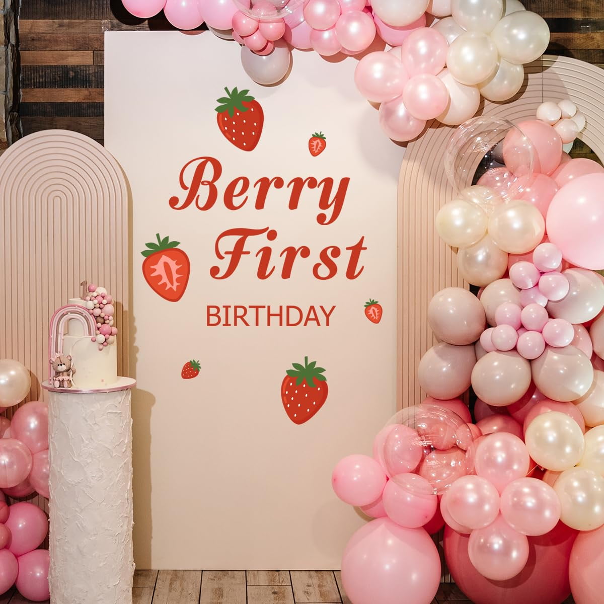 Berry First Birthday Wall STF9 Decal Sweet One Birthday Party Sign ...