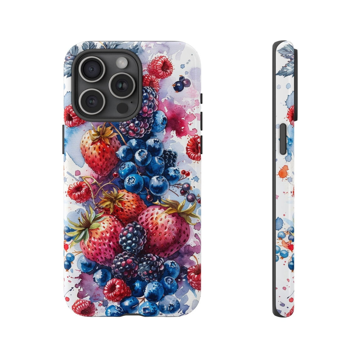 Berry Fruit Watercolor Botanical Color Splash iPhone Case for iPhone 17 ...