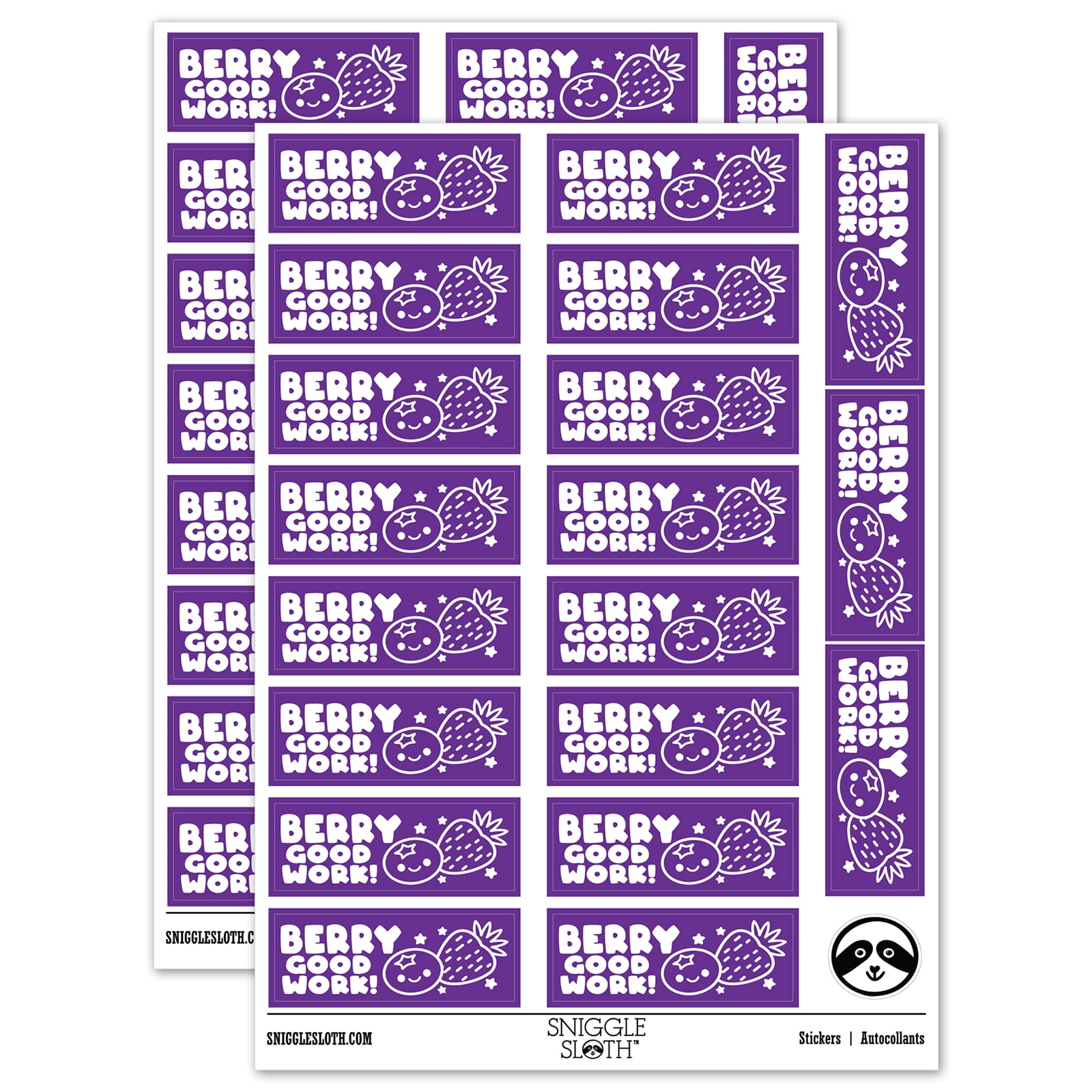 Berry Good Work Berries Teacher Student School Sticker Set - Purple ...