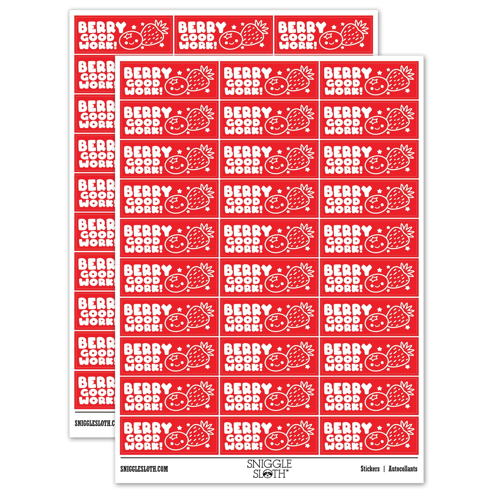 Berry Good Work Berries Teacher Student School Sticker Set - Red ...