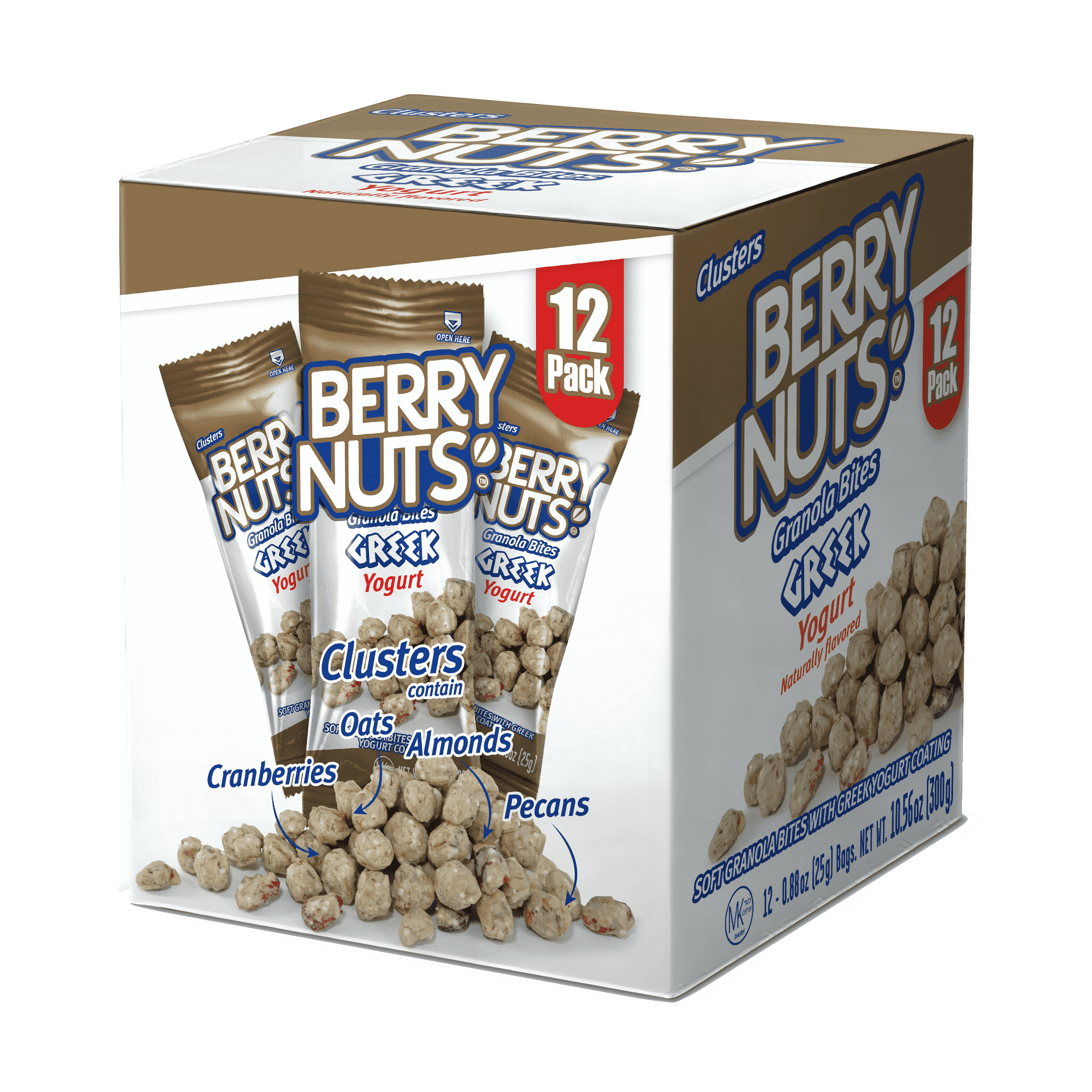 Berry Nuts Granola Bites Covered With Greek Yogurt, 12 pack, Trail Mix ...