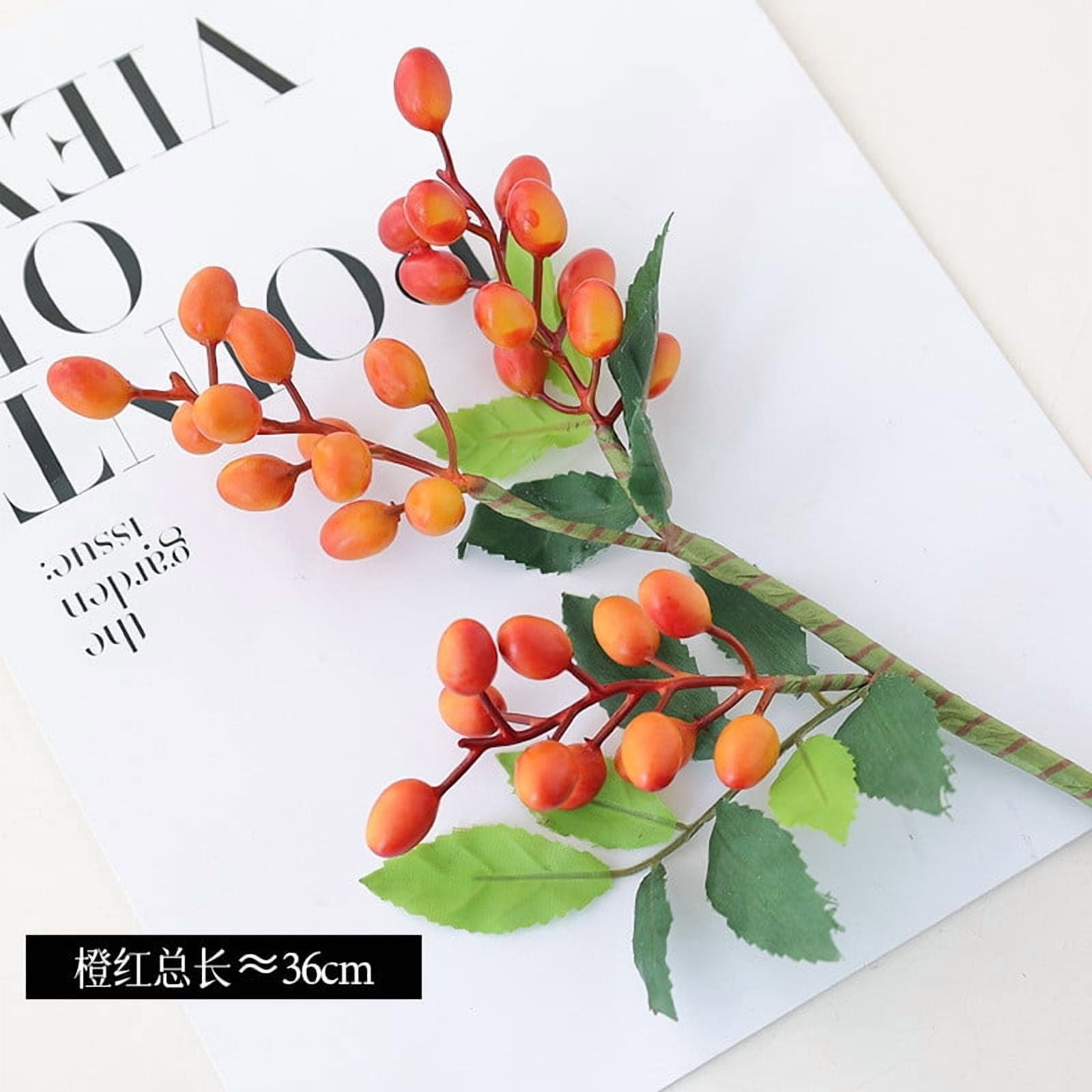 Berry Olive Fruit Branch Simulated Flower, Home Decoration Wall Plants ...