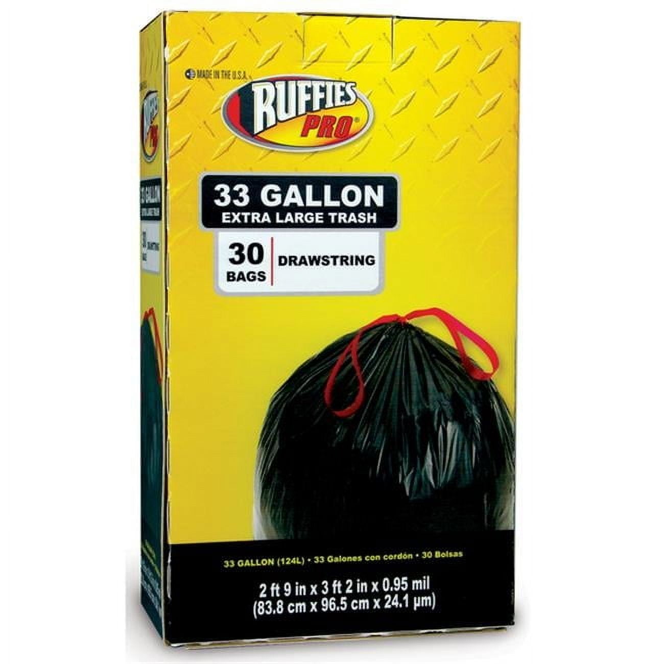 Berry Plastics 33 gal Drawstring Trash Bags Pro, 30 Count - Walmart.com