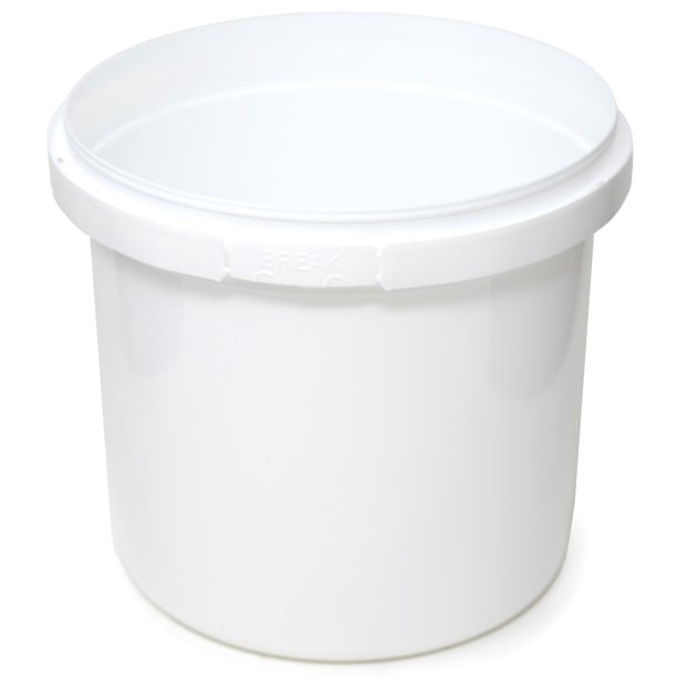Berry Plastics Venture Round Low Profile Deli Tub White, 85 oz., 6.87 ...