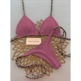 Berry Powder Two-Piece Triangle Bikini Set With Leopard Print Tie ...
