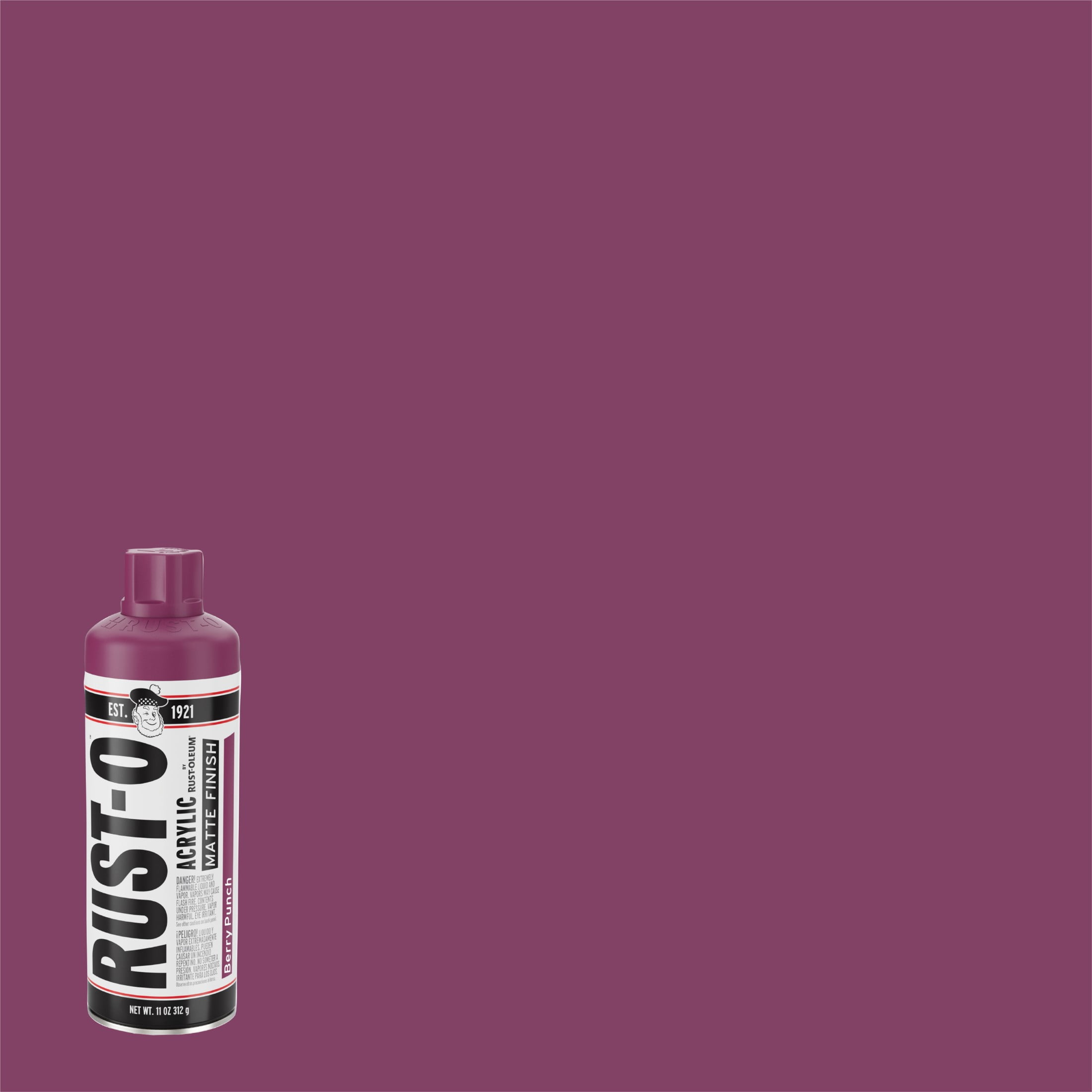 Berry Punch, Rust-Oleum Rust-O Acrylic Matte Spray Paint-392218, 11 oz ...