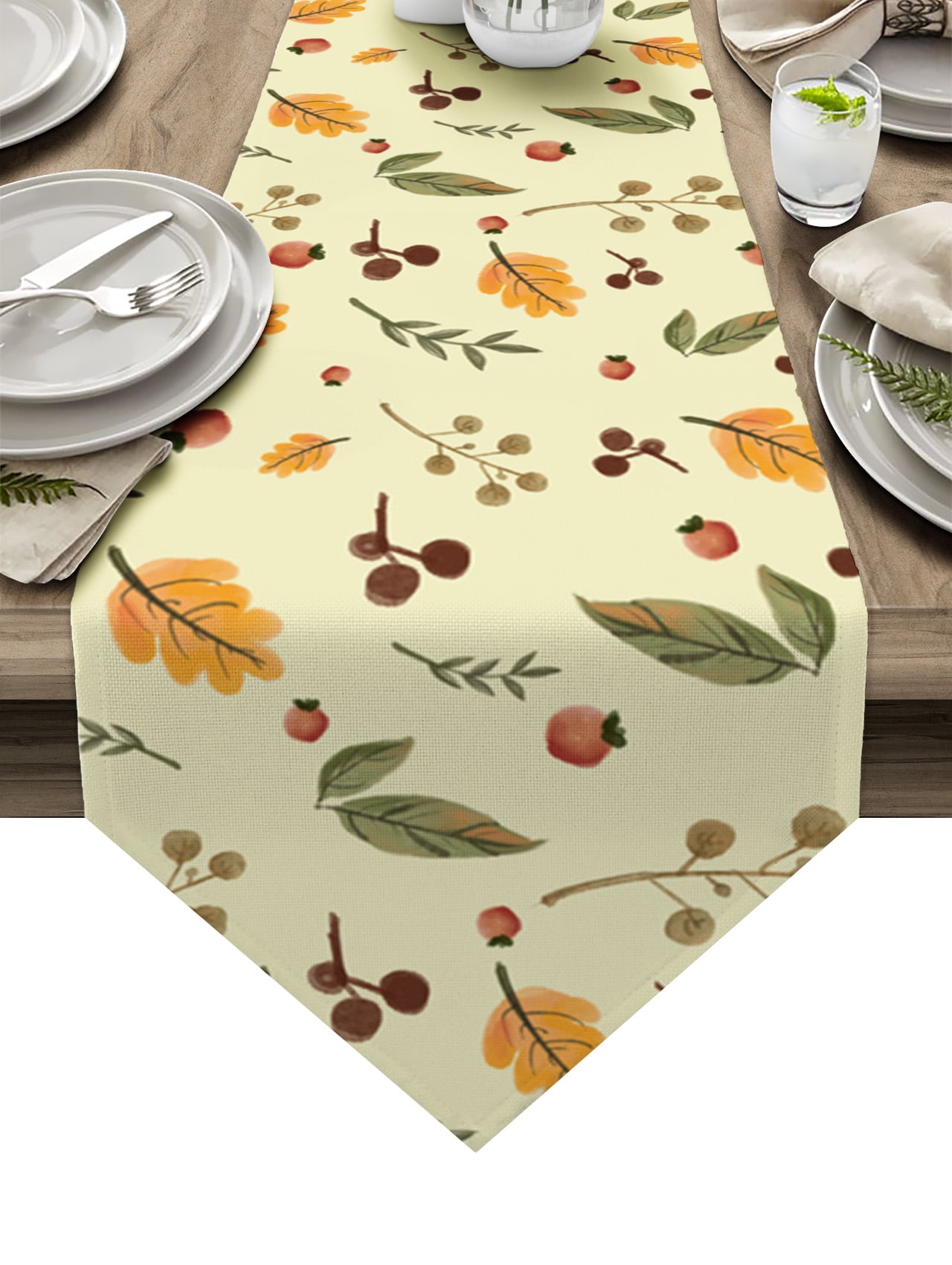 Berry Rowan Watercolor Hand Painted Red Fruit Table Runner for Table ...