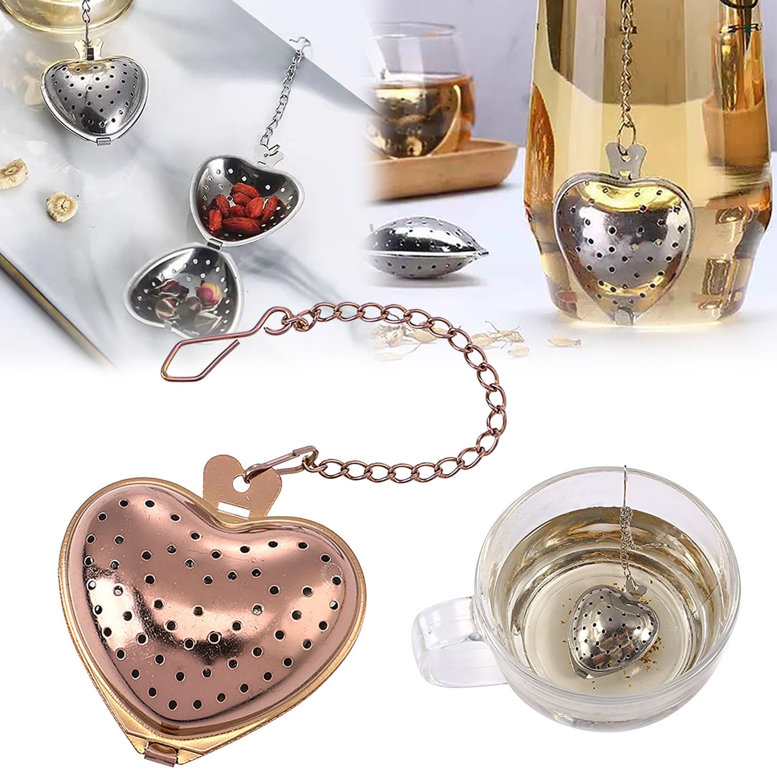 Berry Strainer,Stainless Creative Tea Infuser Metal Heart Shape ...