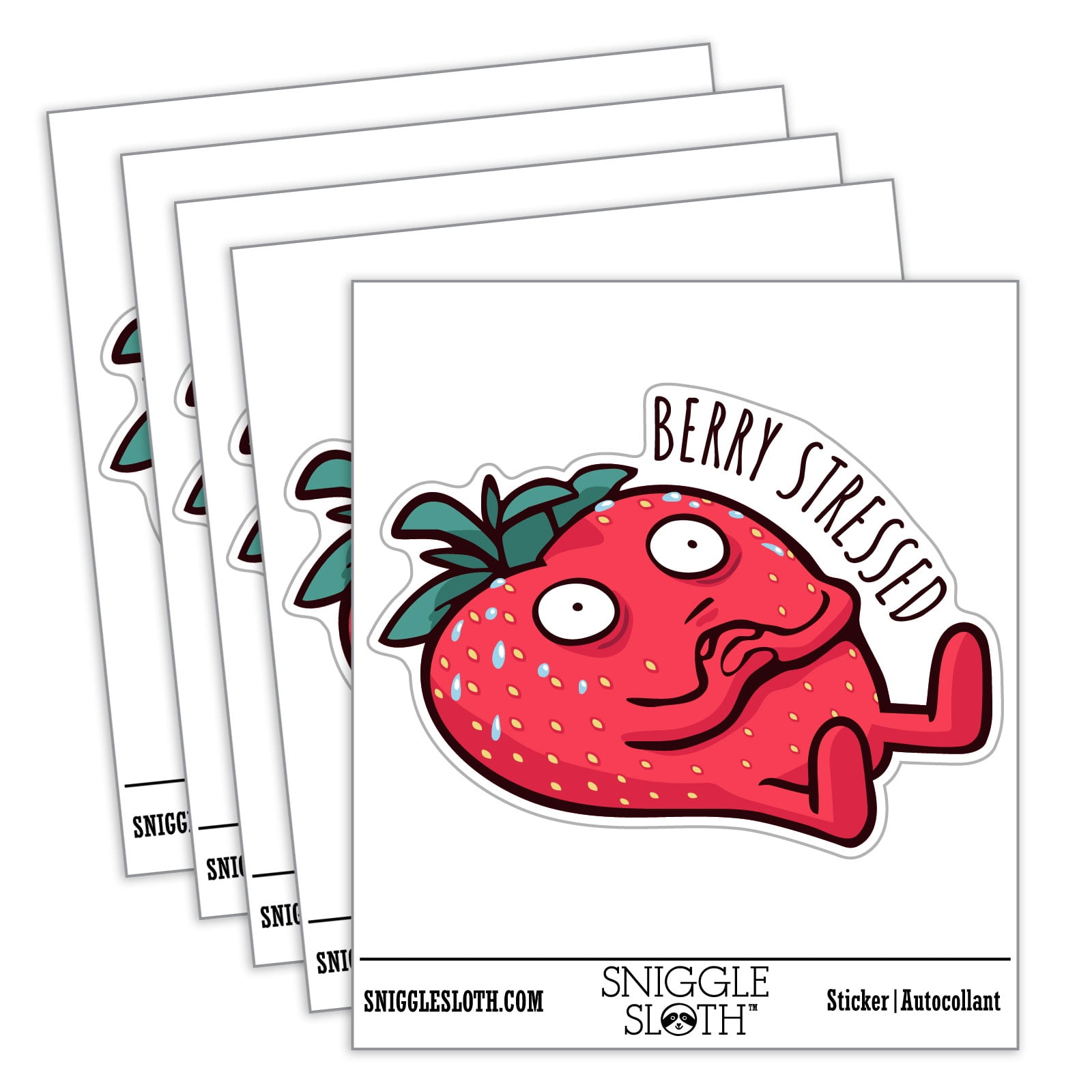 Berry Stressed Strawberry Sweating Funny Car Window Bumper Water Bottle ...