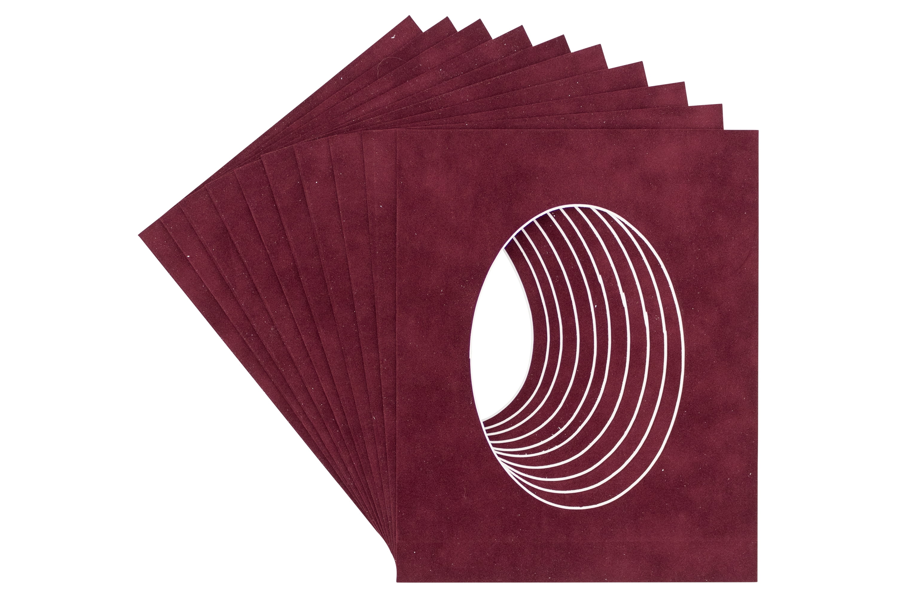 Berry Suede Acid Free 6x7.5 Oval Picture Frame Mat with White Core ...