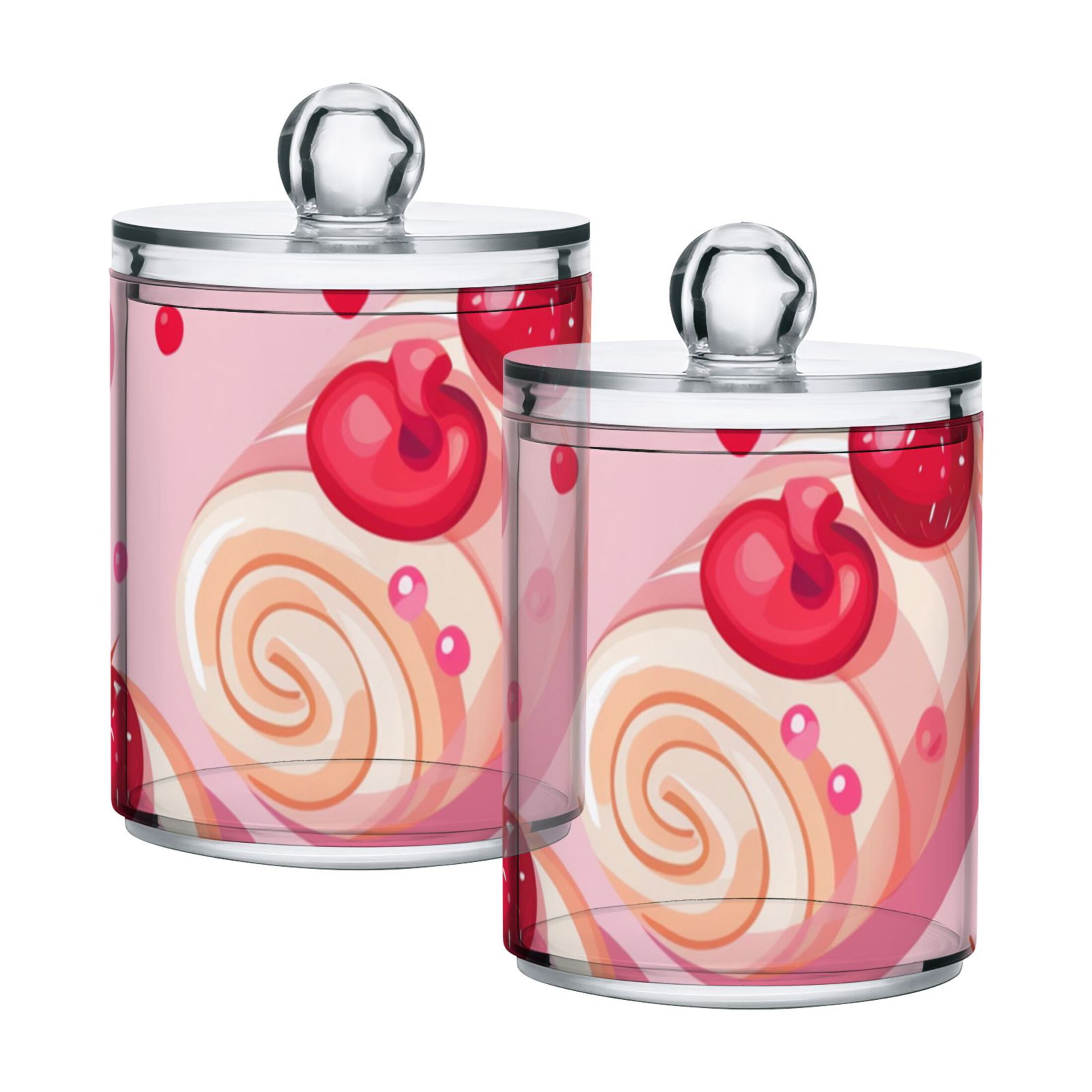 Berry Swiss Rolls Cartoon Translucent Plastic Cans Storage Canisters ...