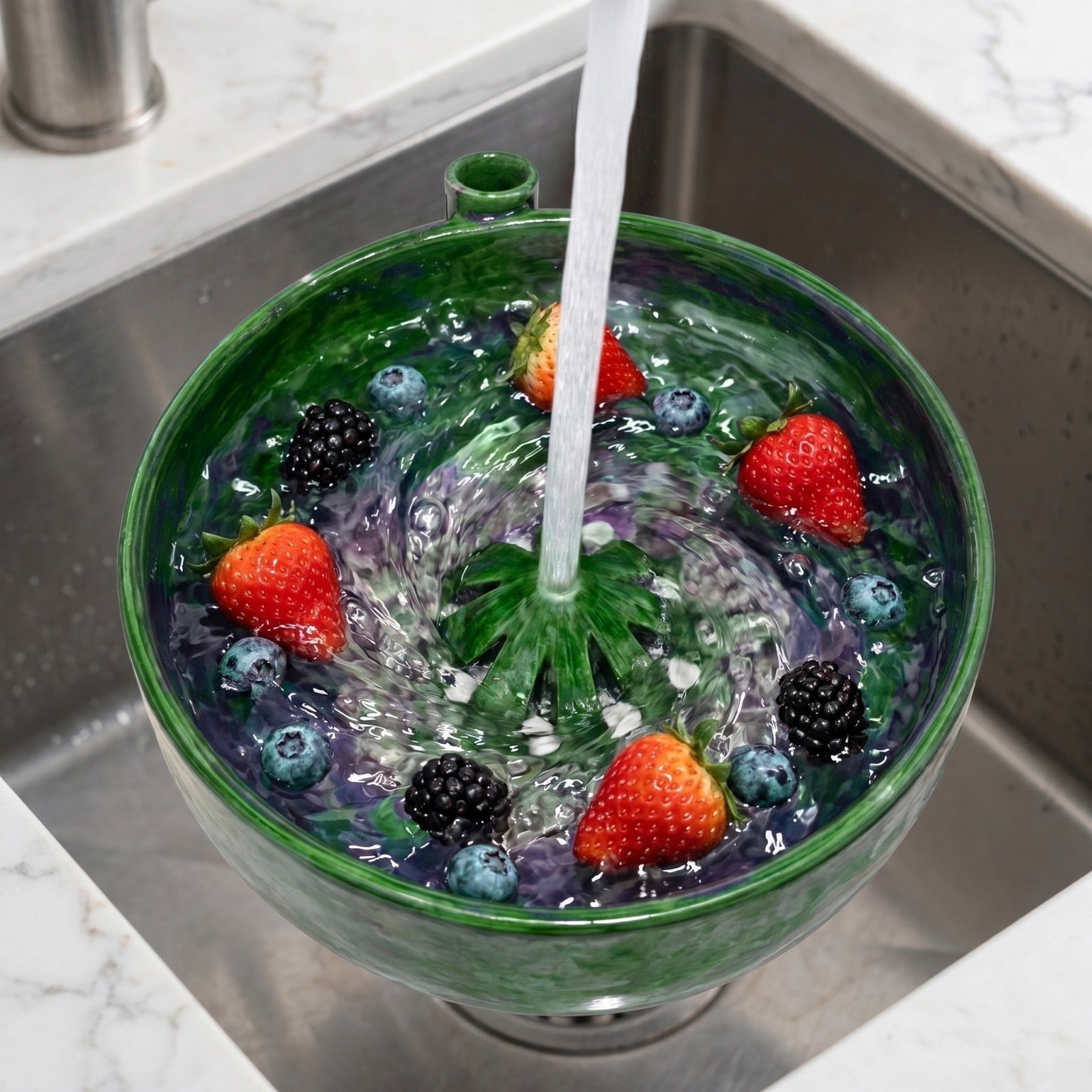 Berry Vortex Bowl , Gentle Fruit Washing Tool Diameter Reusable Kitchen ...