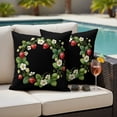 Berry Wreath Outdoor Waterproof Throw Pillow Covers Set of 2, 20"x20 ...