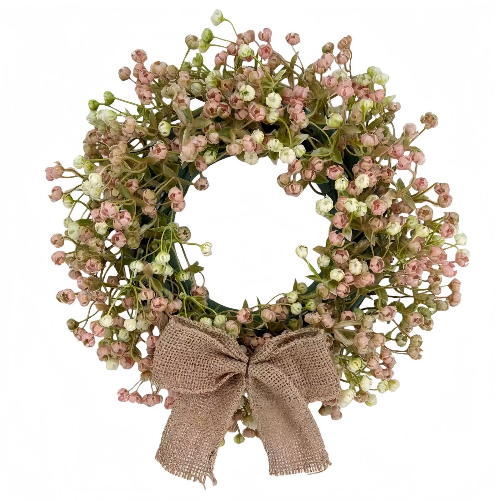 Berry Wreath With Hessian Bow 11.8 Inch Artificial Flower Wreath For ...