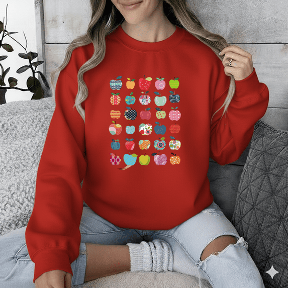 Berry and Apple Mixed Colorful Fruit Nature Pattern Art Sweatshirt up ...
