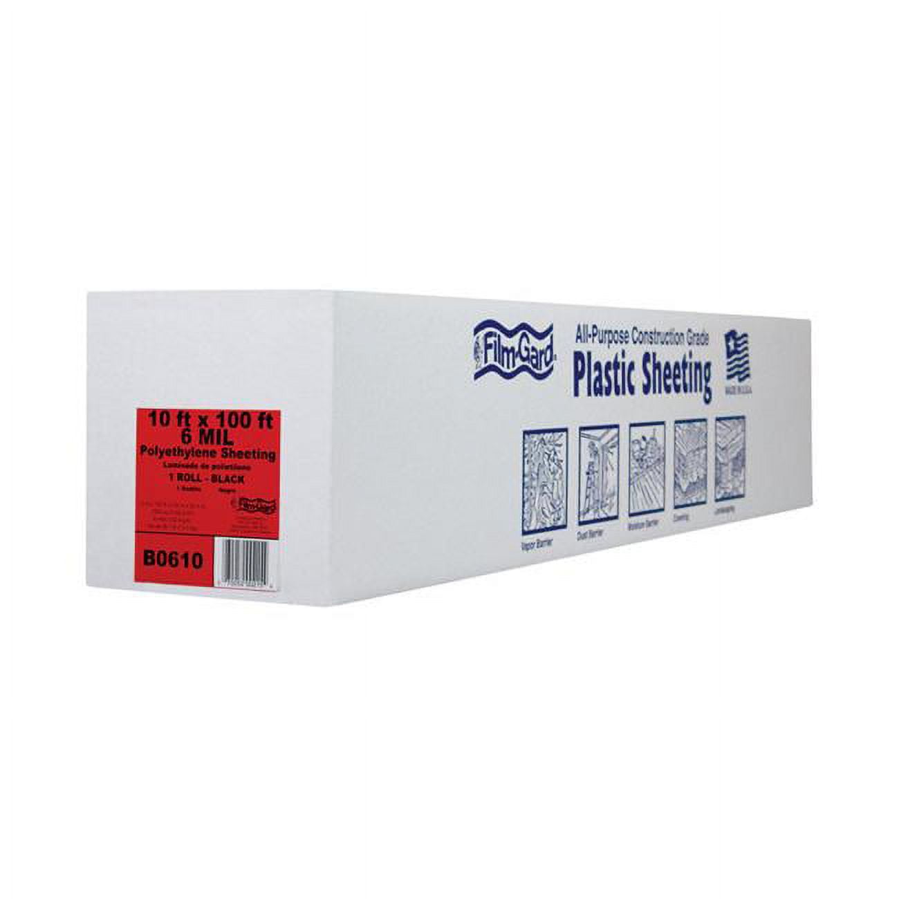 Berry plastics 626031 10 x 100 ft. 6 Mil Polyethylene Film Black ...