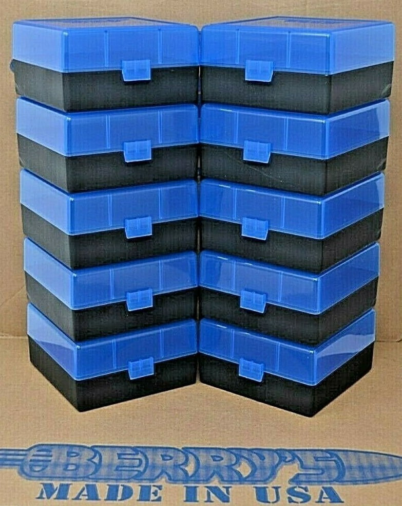 Berry's (10) 100 Round BLUE / BLACK Plastic Ammo Storage Box 223 / 222 ...