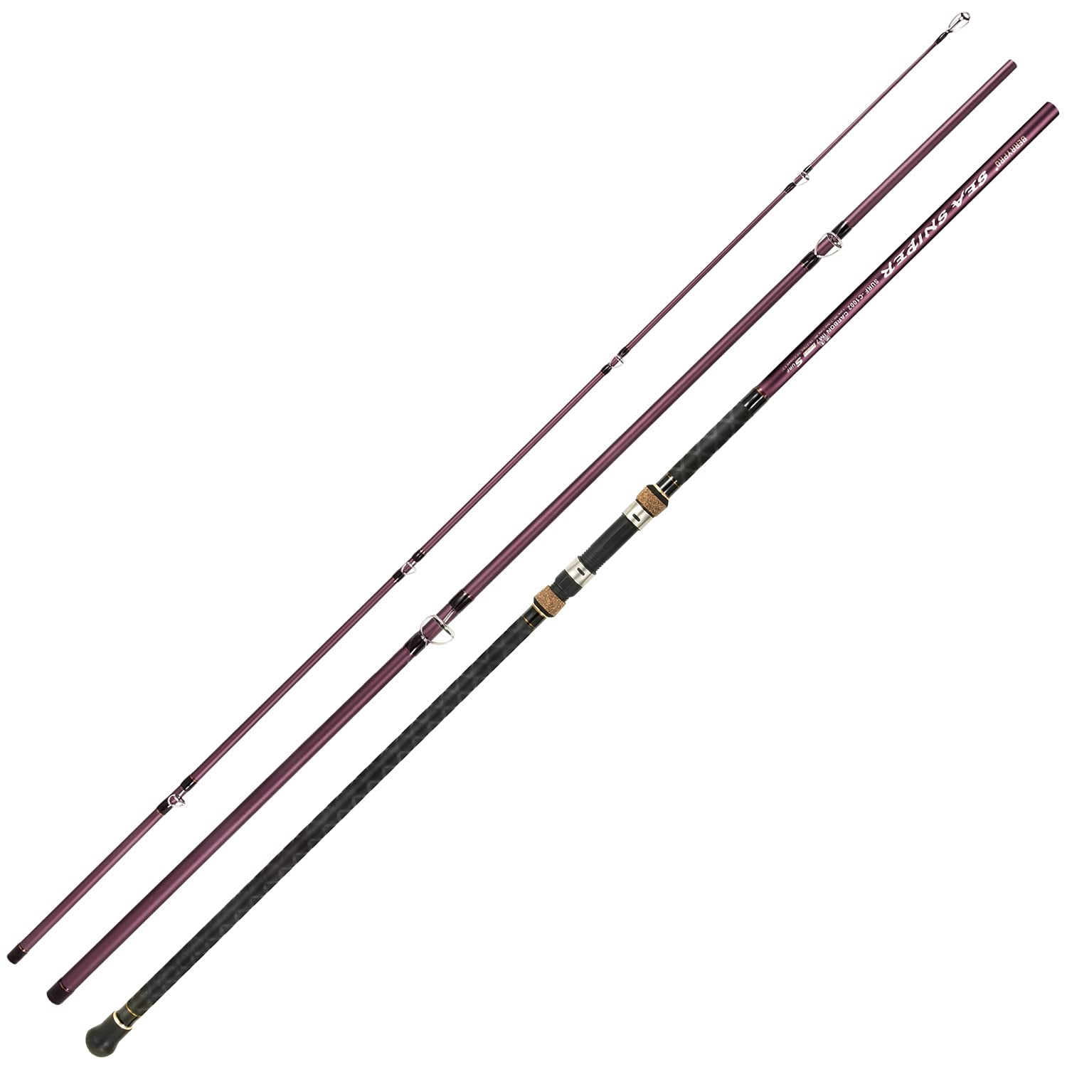Berrypro Surf Spinning & Casting Fishing Rod Carbon Fiber Travel ...