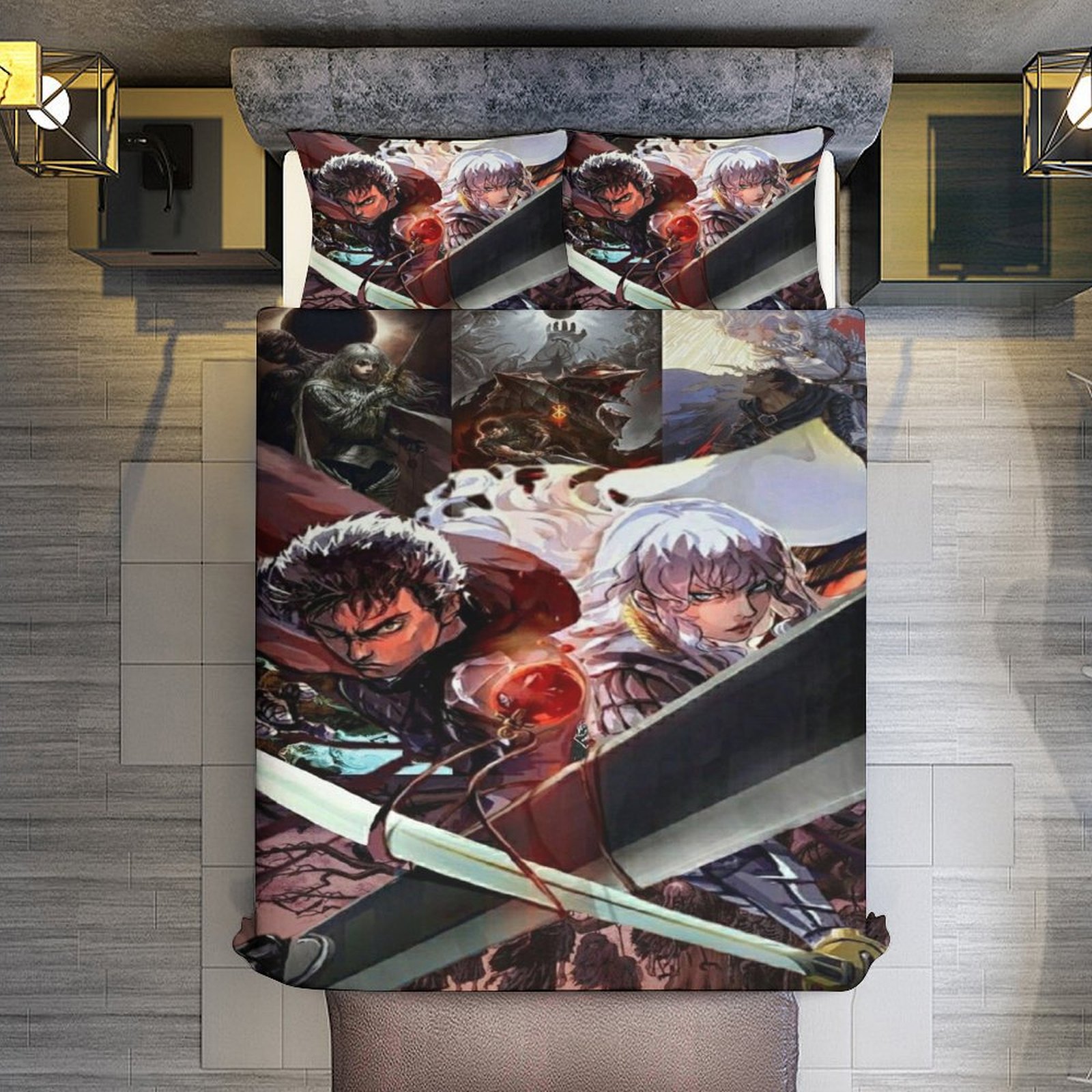 Berserk 3 Piece Anime Comforter Bedding 1 Set Super Soft Quilt Cover ...