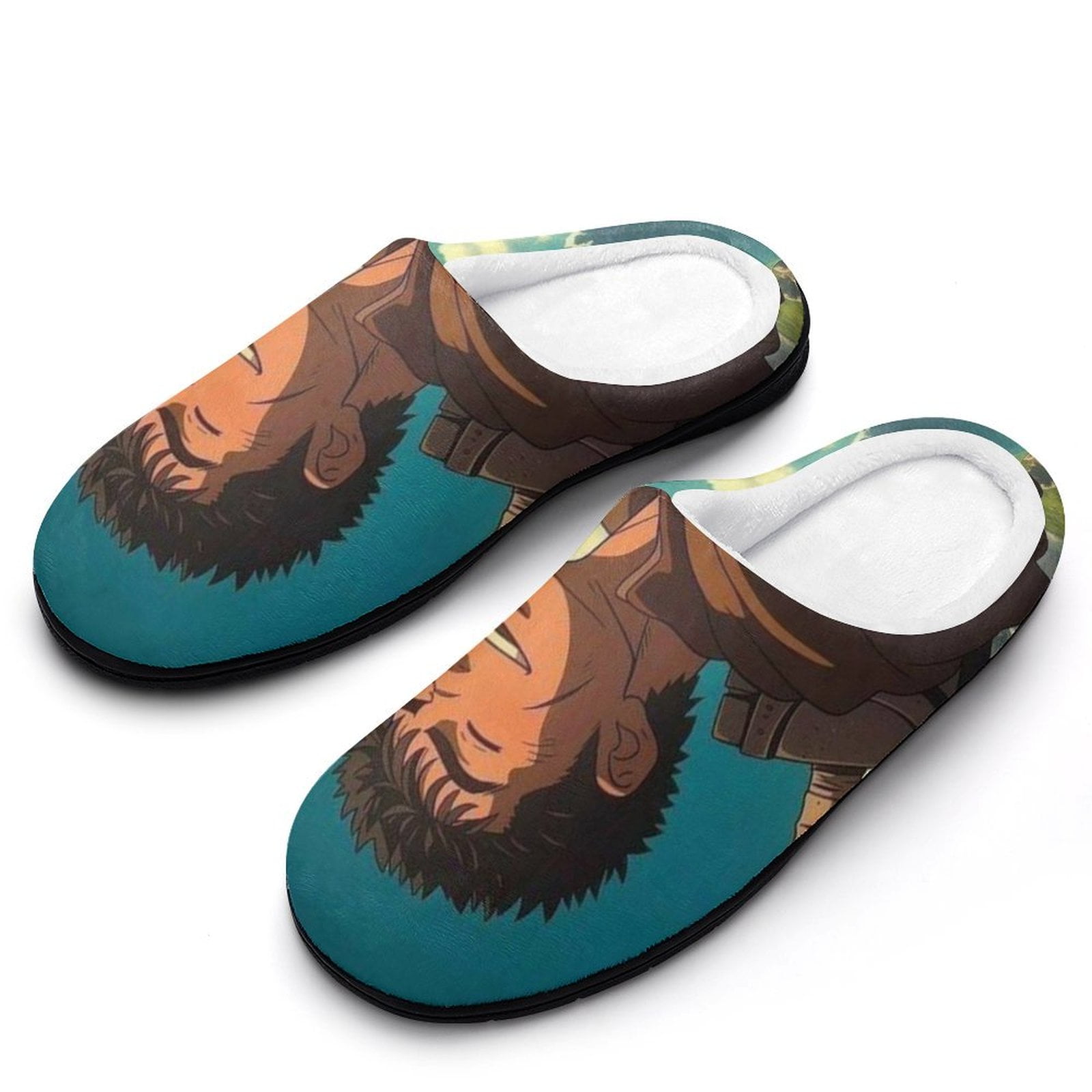 Berserk Fuzzy Cotton Slippers For Mens Winter Cotton Lightweight Anti ...