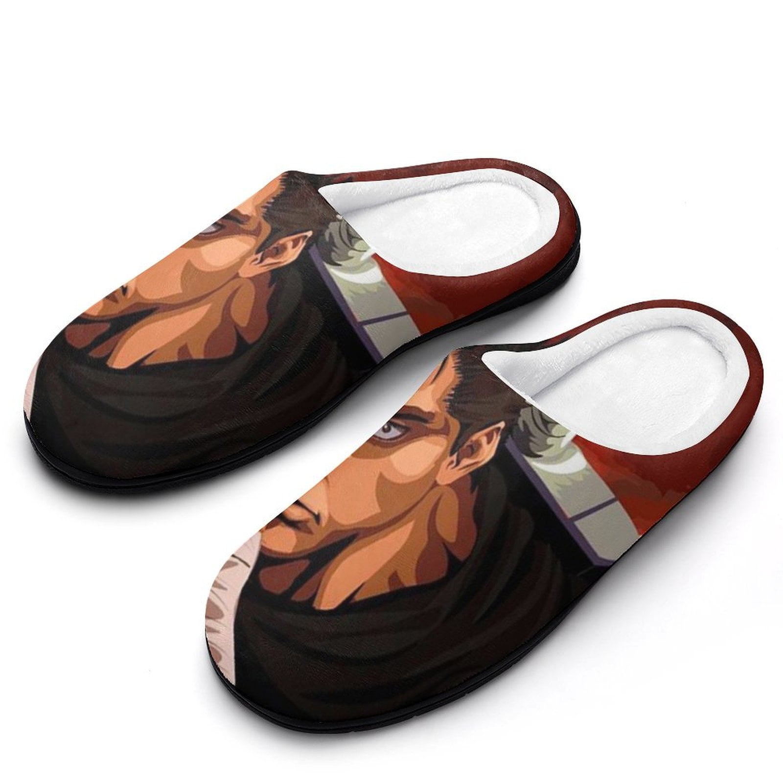 Berserk Fuzzy Cotton Slippers For Mens Winter Cotton Lightweight Anti ...