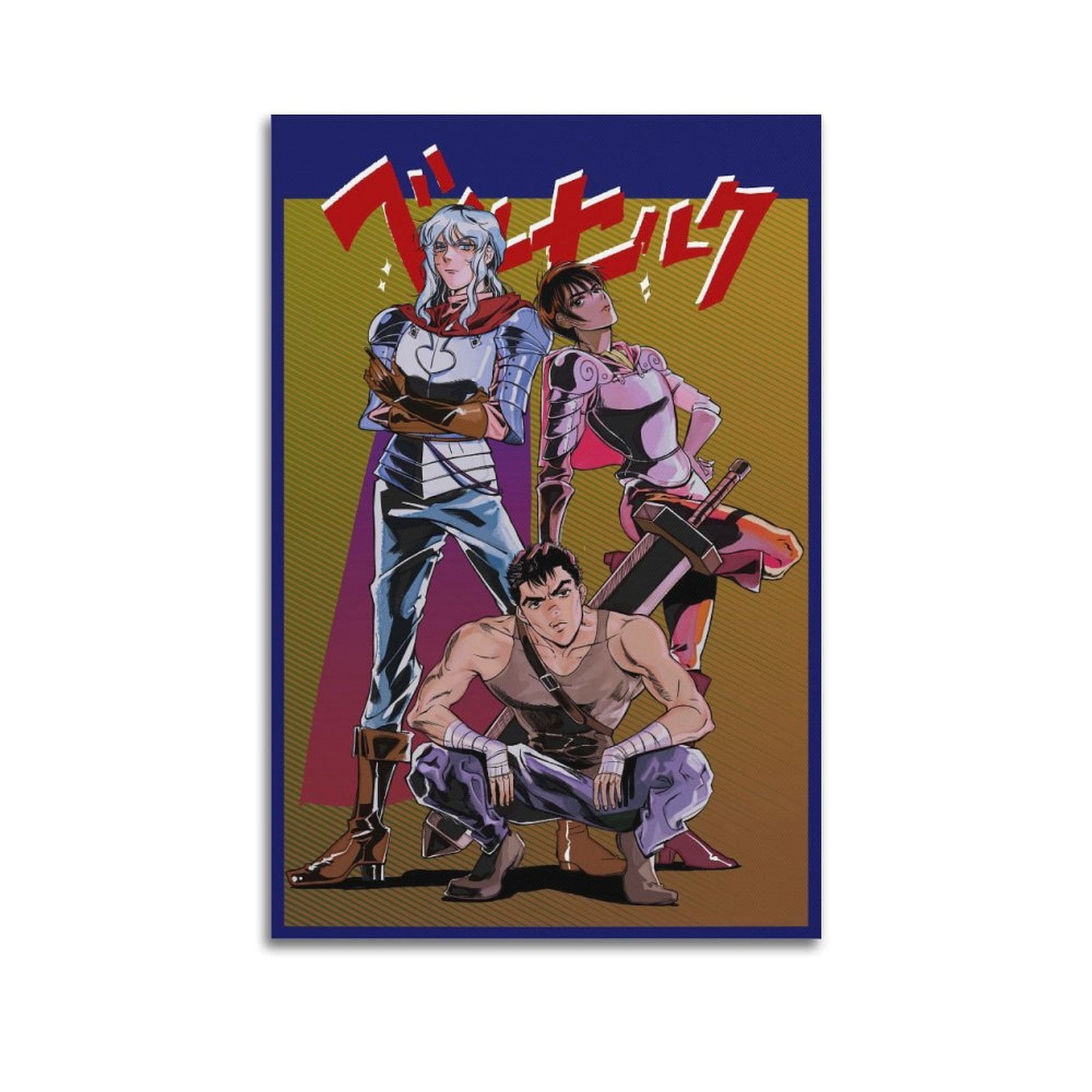 Berserk Griffith X Guts X Casca Painting Vintage Poster Picture Print ...