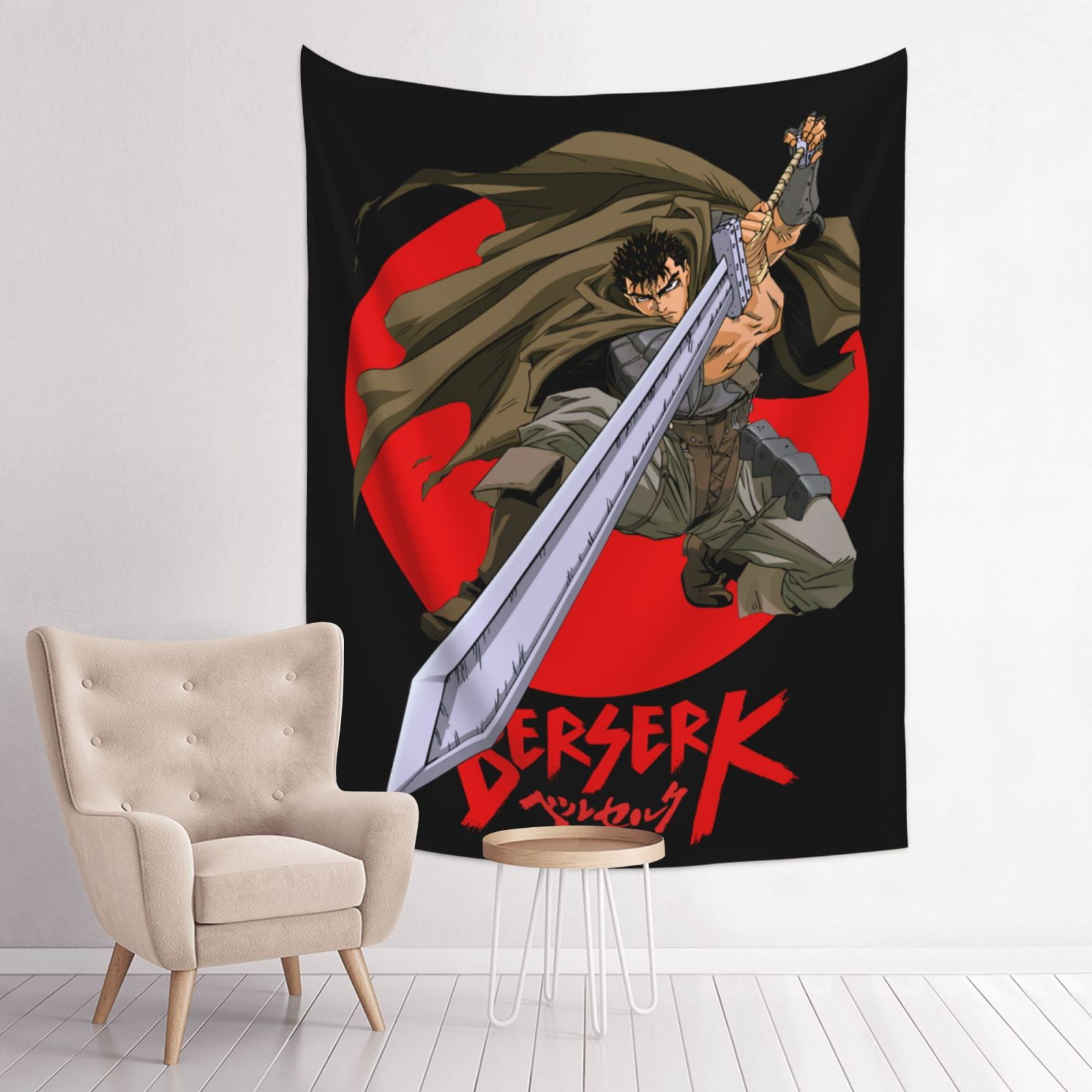 Berserk Guts Anime 3d Pattern Tapestry Indian Dorm Decor For Living ...