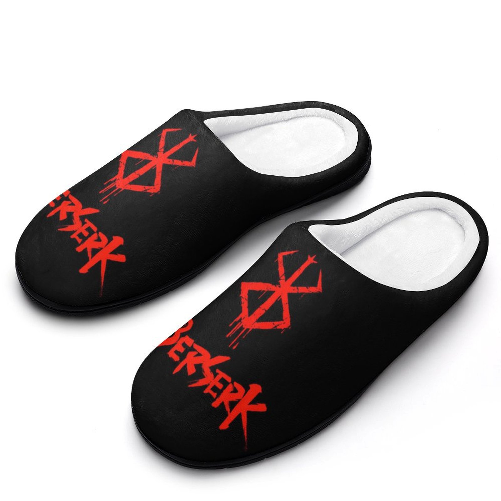 Berserk Logo Fuzzy Cotton Slippers For Mens Winter Cotton Lightweight ...